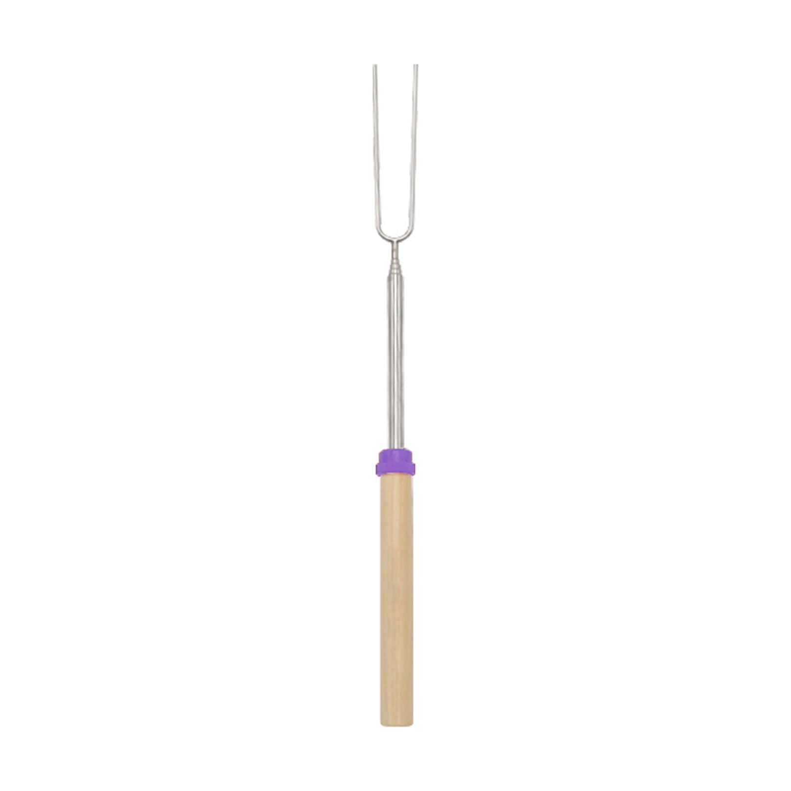 MOPOOR Stainless Steel Telescopic BBQ Forks - U Shaped Wooden Handle ...