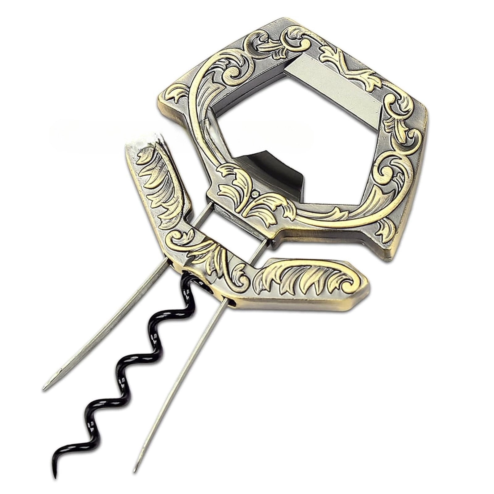 MOPOOR Wine Opener Corkscrew Wine Bottle Opener Two-Prong Cork Puller ...