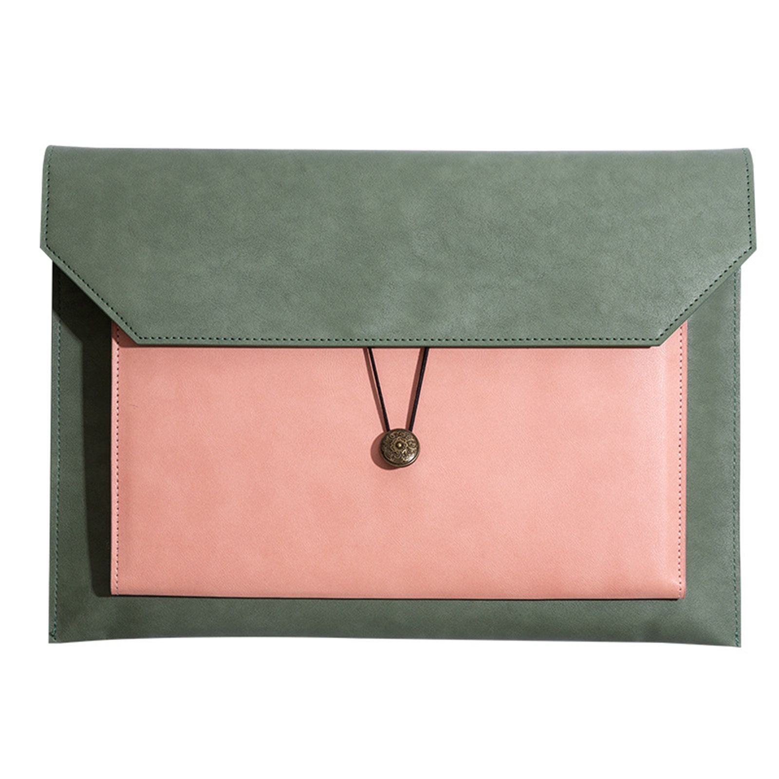 MOQIN 1 Piece PU Leather Envelope File Folders A4 Paper Document Filing ...