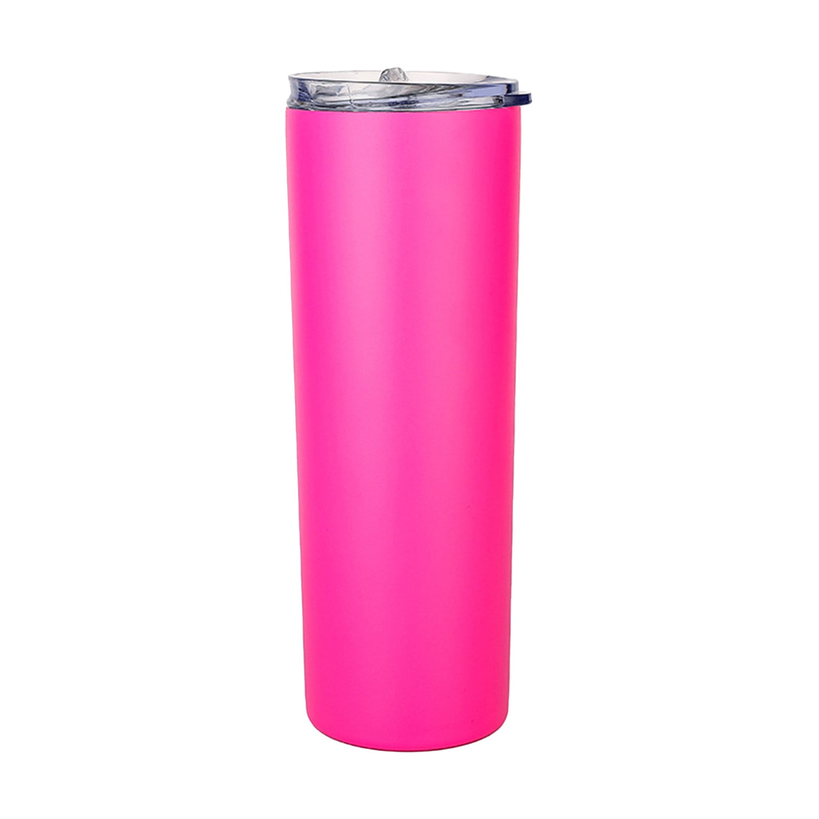 MOQIN 20 OZ Straight Stainless Steel White Tumbler with Metal Straw for ...