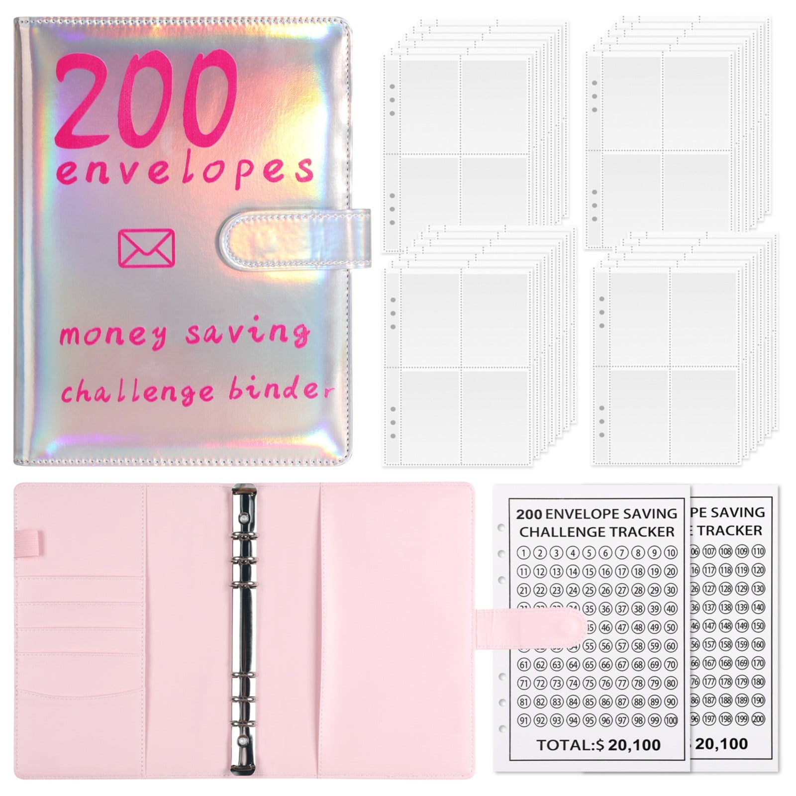 MOQIN 200 Envelope Challenge Binder,200 Envelope Challenge Binder ...