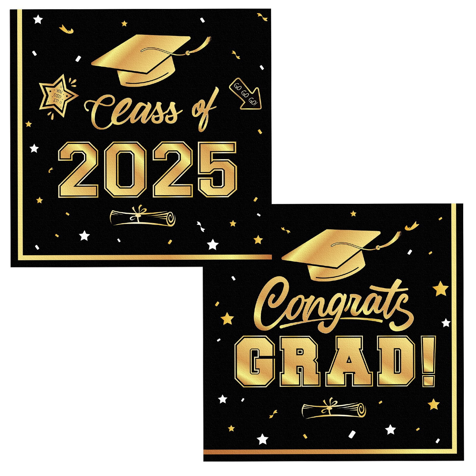 MOQIN 24 Pcs Graduation Plates and Napkins 2025 - Graduation Party ...