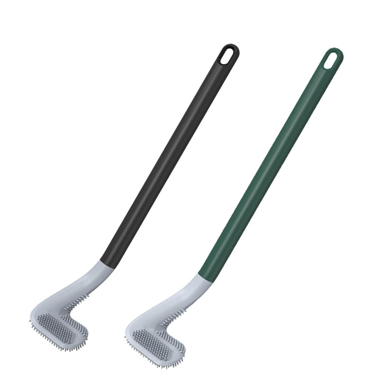MOQIN 2Pcs Toilet Brush, Slim Compact Bathroom Toilet Scrubber No Dead ...