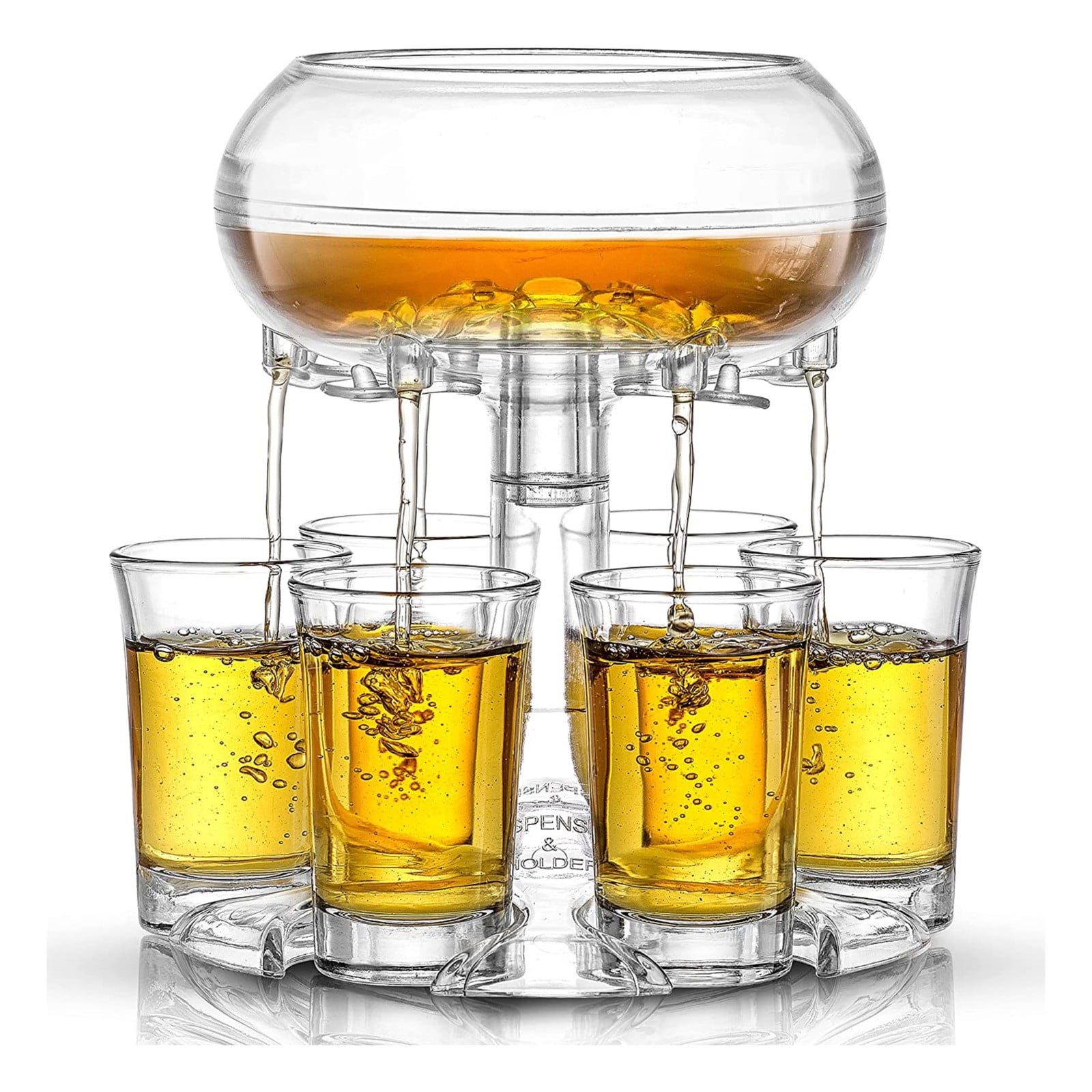 MOQIN 6 Shot Glass Dispenser and Holder,Dispenser for Filling Liquids ...
