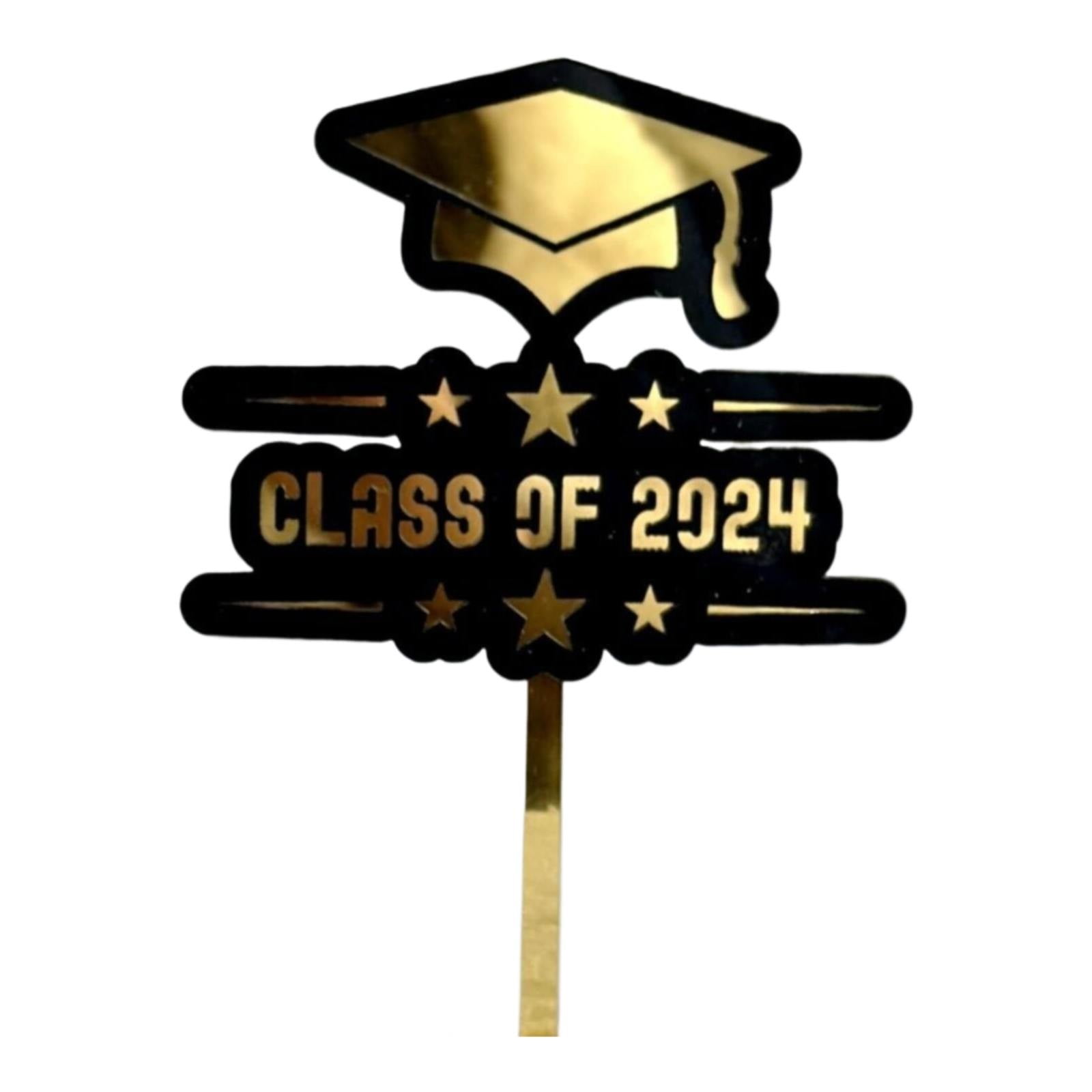 MOQIN Acrylic Congrats Grad Cake Topper, 2024 Graduation Party ...