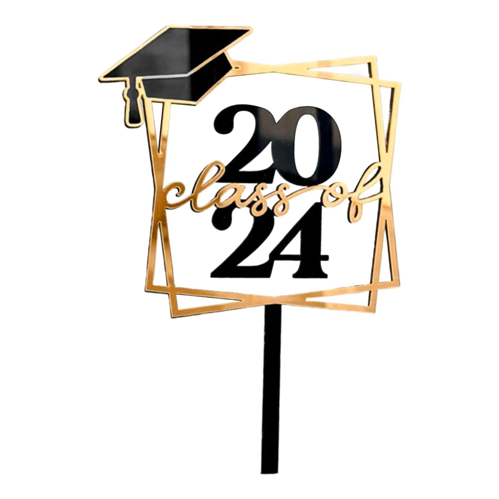 MOQIN Acrylic Congrats Grad Cake Topper, 2024 Graduation Party ...