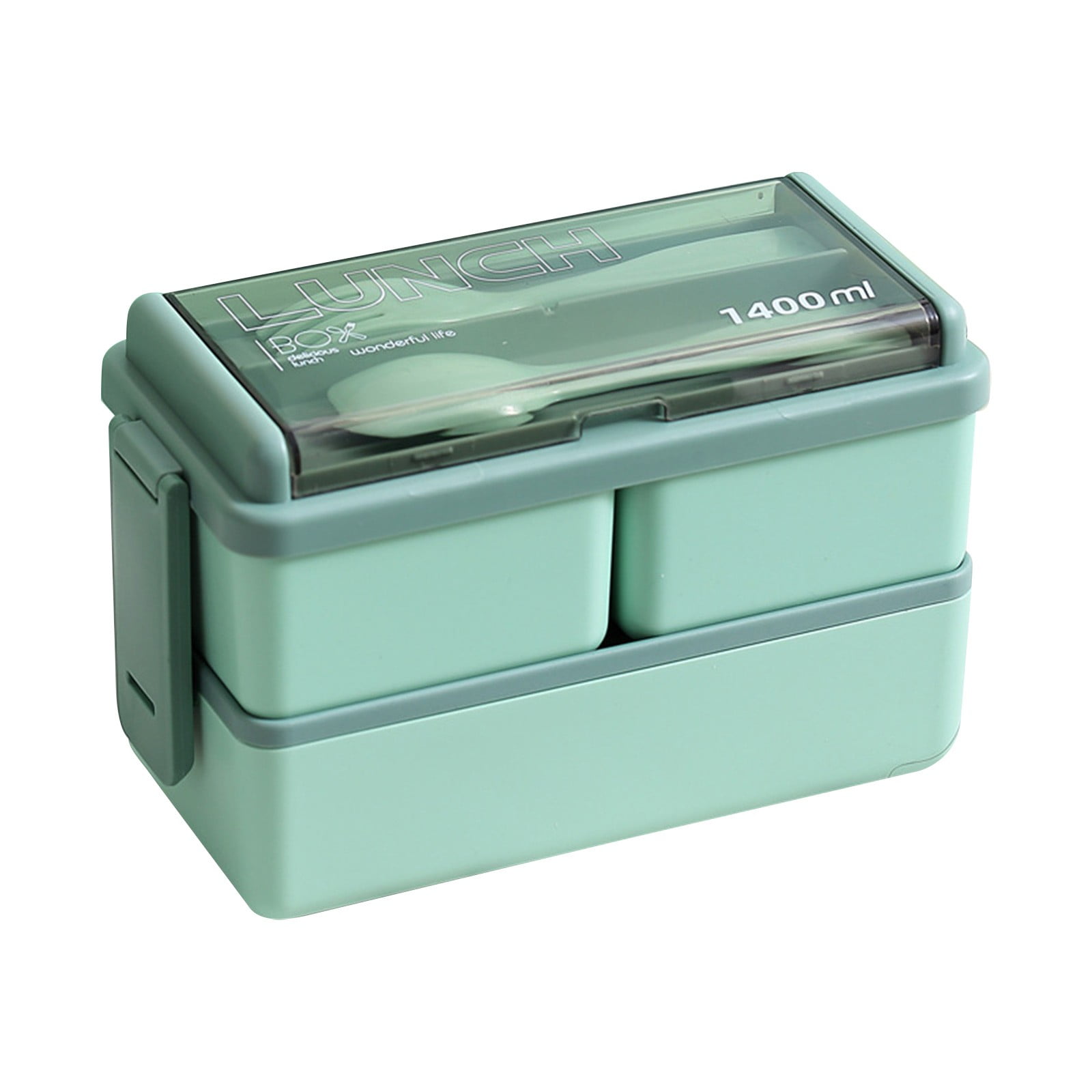 MOQIN Adult Lunch Box with Cutlery- 49 oz Stackable Lunch Box ...