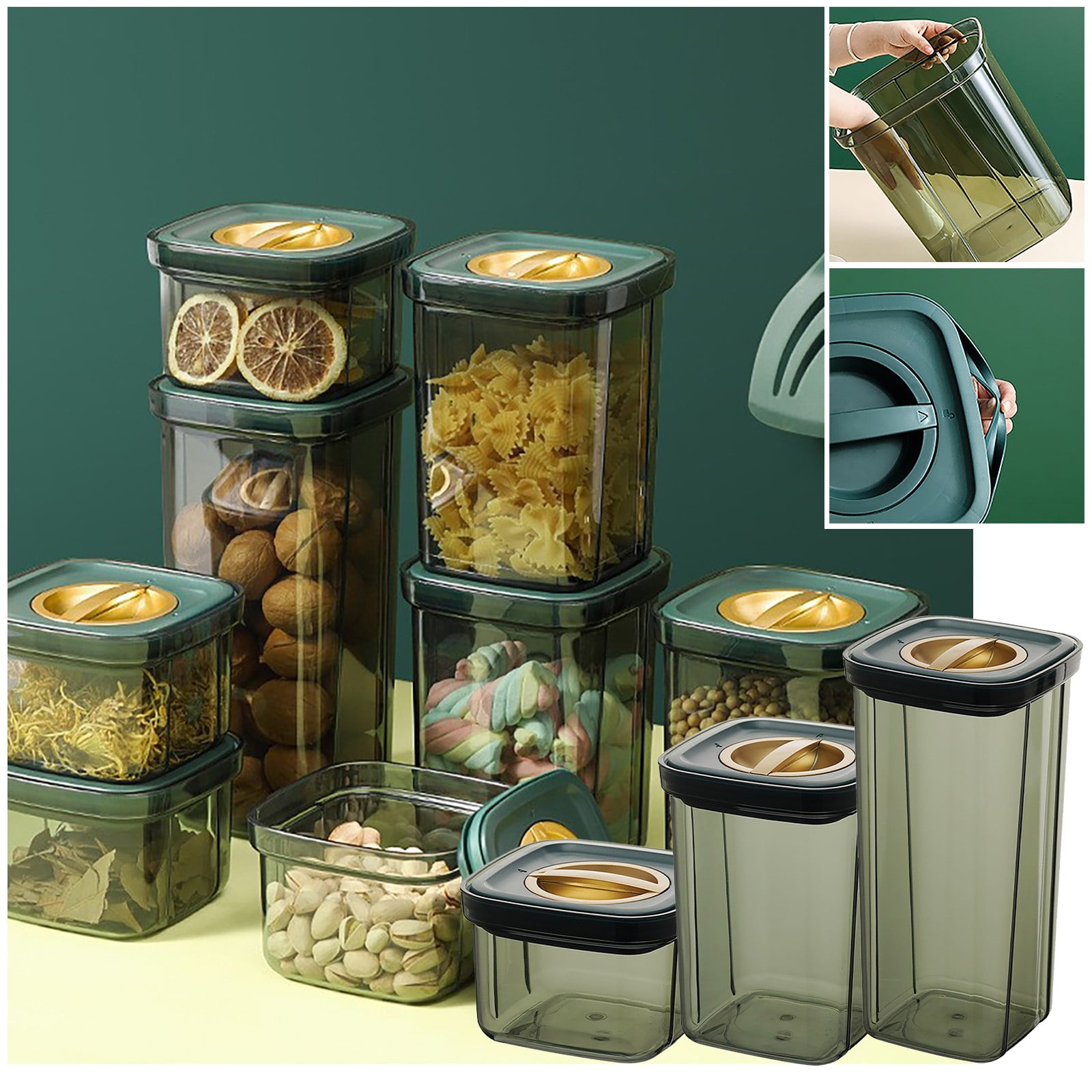 MOQIN Airtight Extra Large Food Storage Containers Set Kitchen Pantry ...