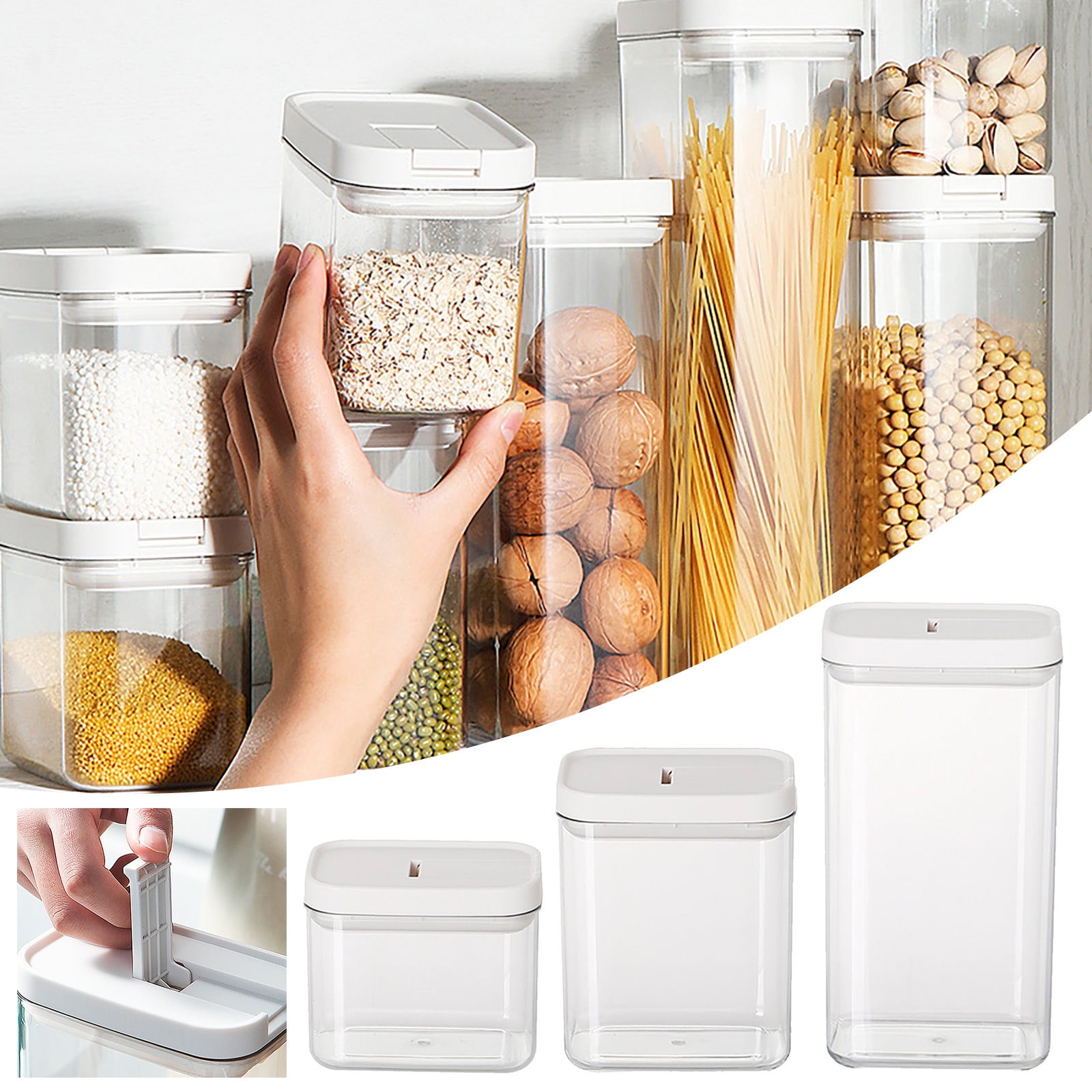 MOQIN Airtight Food Storage Containers with Lids, Plastic Kitchen and ...