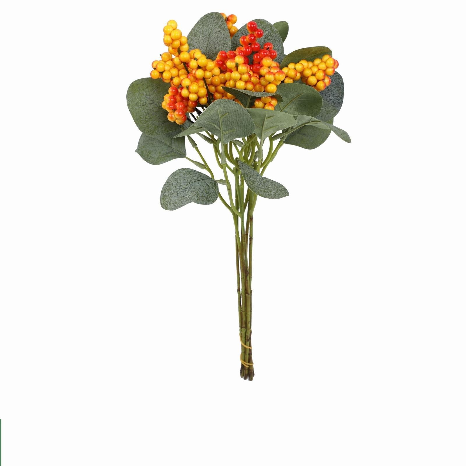 MOQIN Artificial Berries Stems Faux Blueberry Picks with Fake Green ...