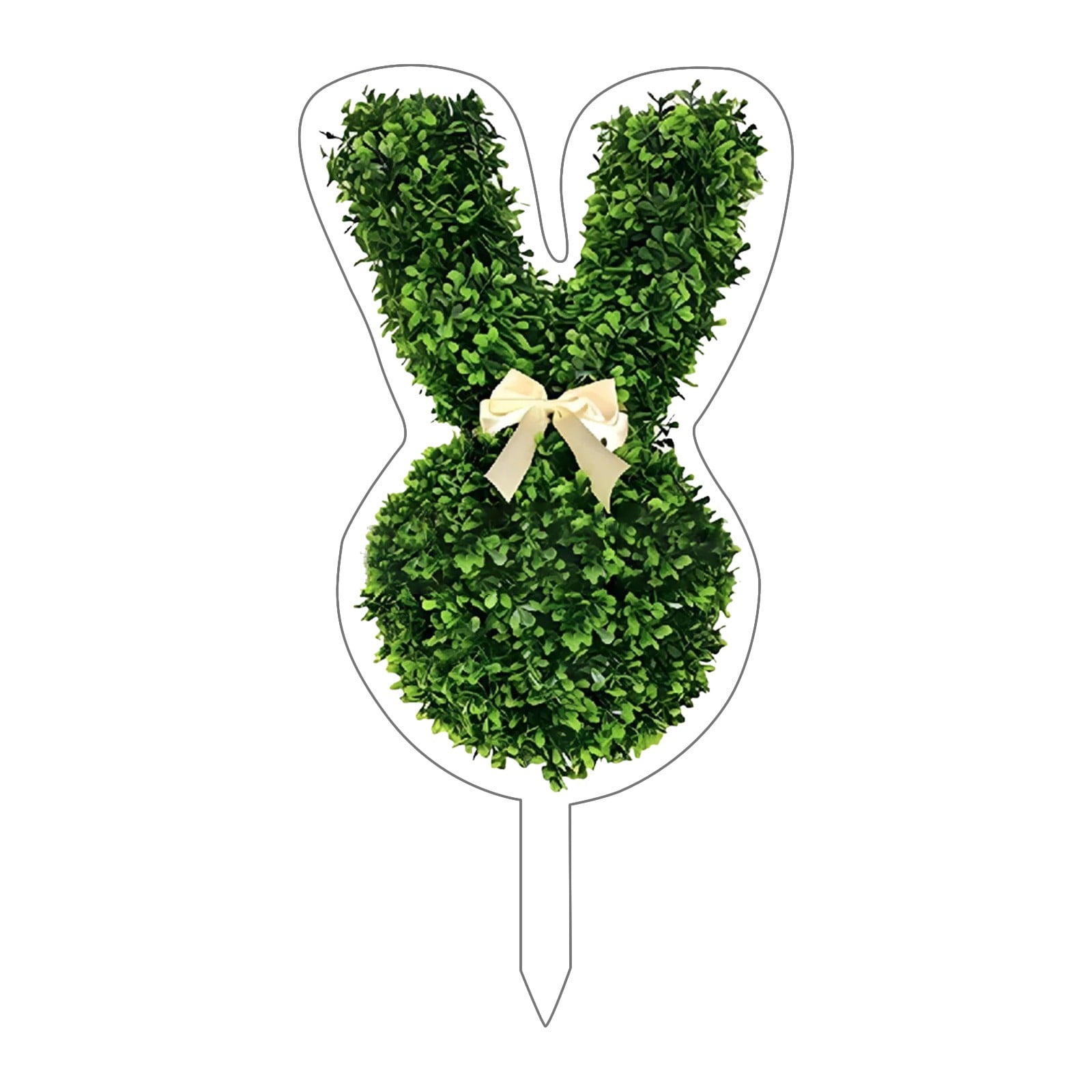 MOQIN ‌Artificial Bunny Topiary Flat Acrylic Decor - Easter Front Porch ...