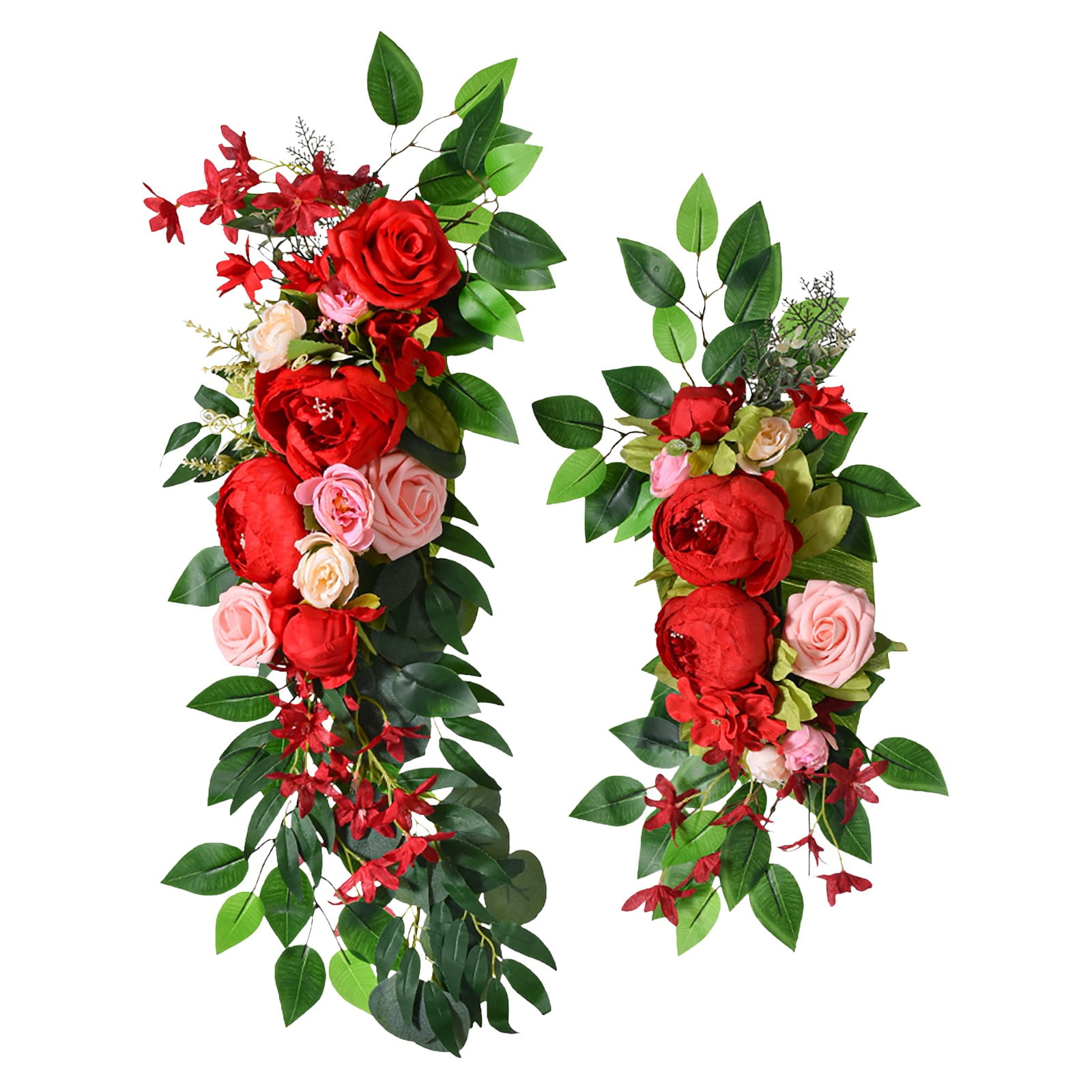 MOQIN Artificial Wedding Arch Flowers for Wedding Sign,Set of 2 for ...