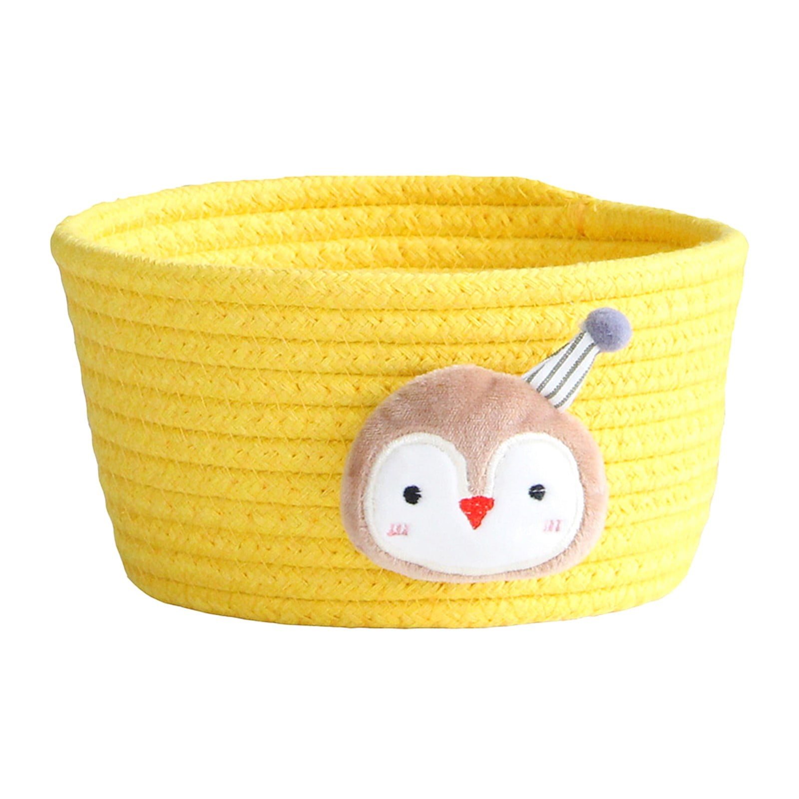MOQIN Baskets Large Woven Cotton Rope Storage Basket with Cute Cartoon ...