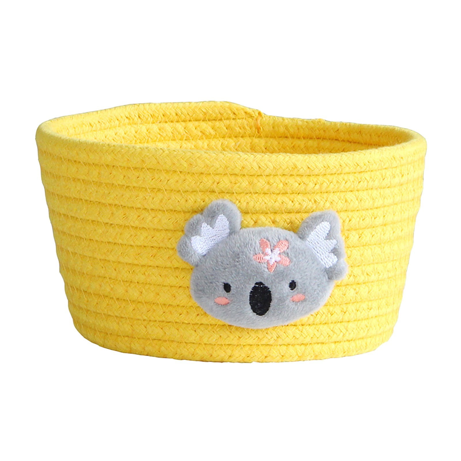 MOQIN Baskets Large Woven Cotton Rope Storage Basket with Cute Cartoon ...