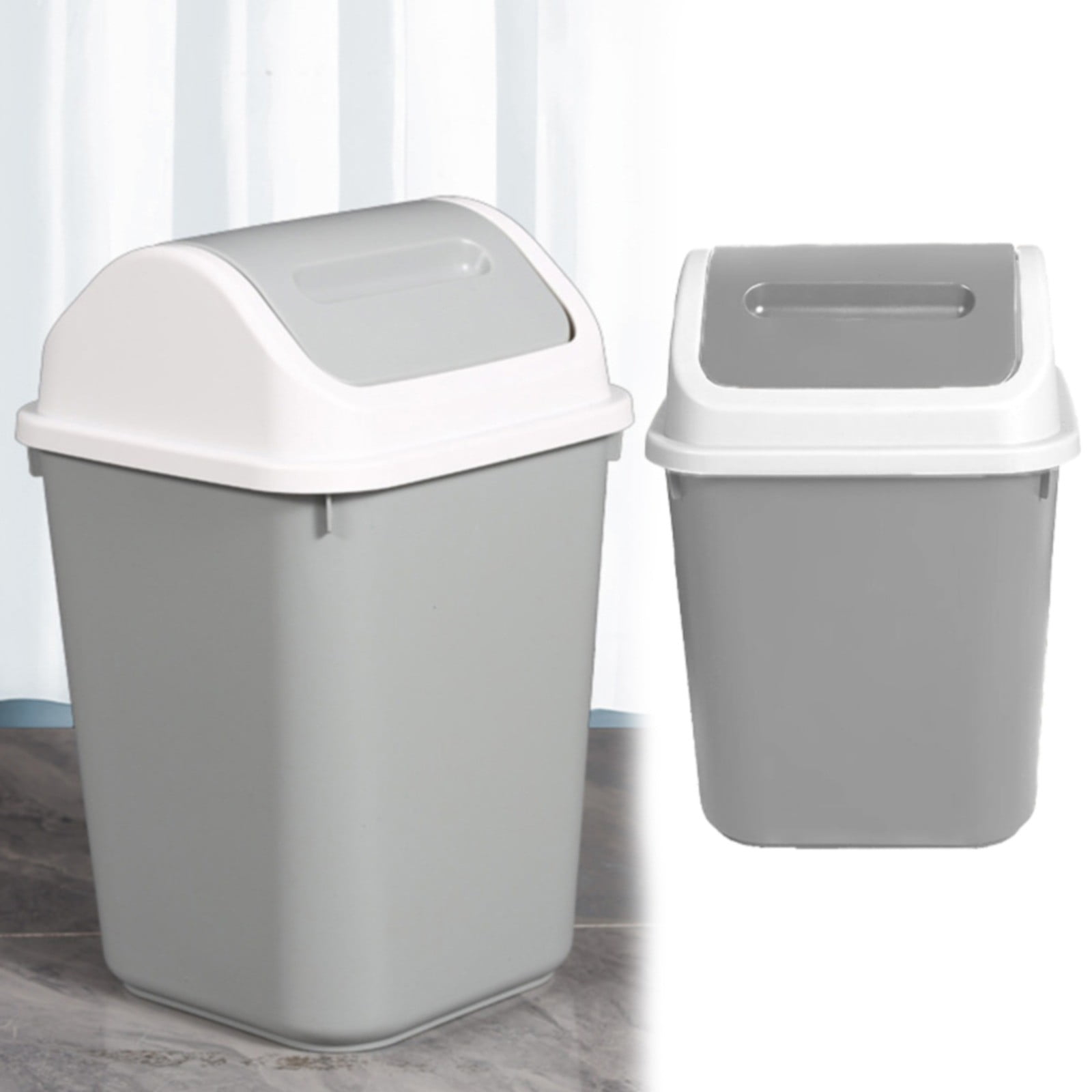 MOQIN Bathroom Small Trash Can with Lid,9 x 12.8 inchs Slim Garbage Bin ...