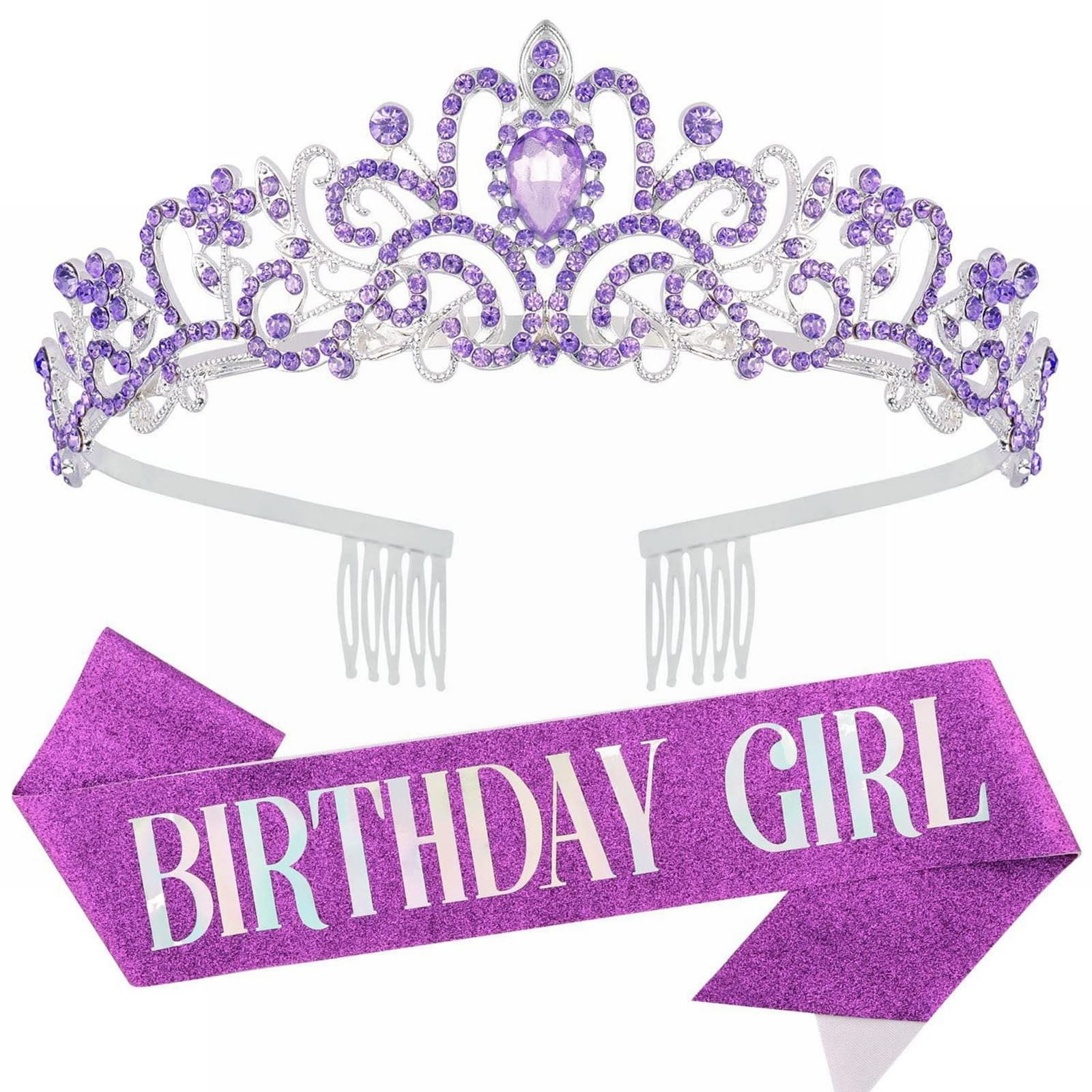 MOQIN Birthday Girl Tiara, Crown for Girls, Princess Crown with ...