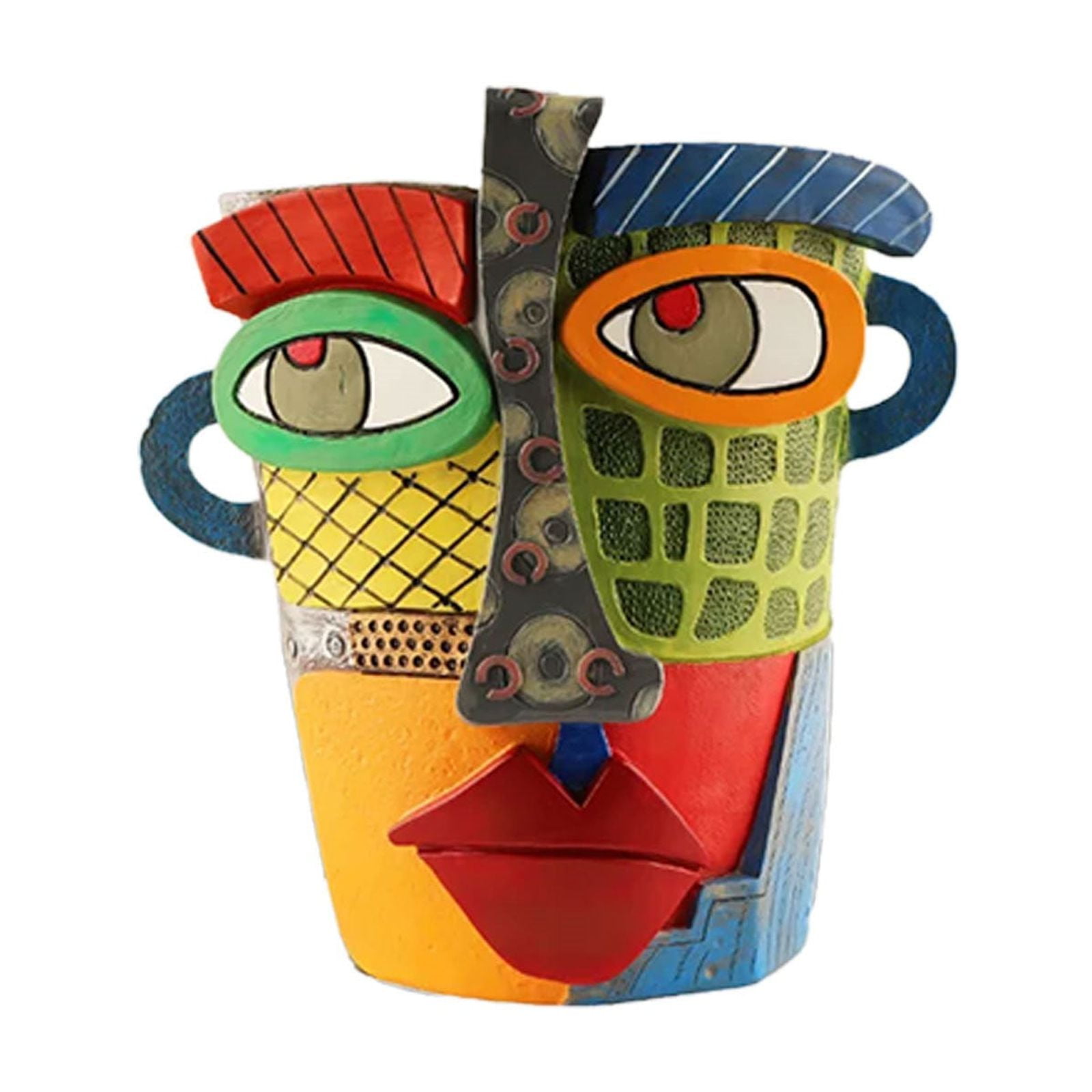 MOQIN Brutalist Abstract Beauty Face Flower Pot, Abstract Head Plant ...