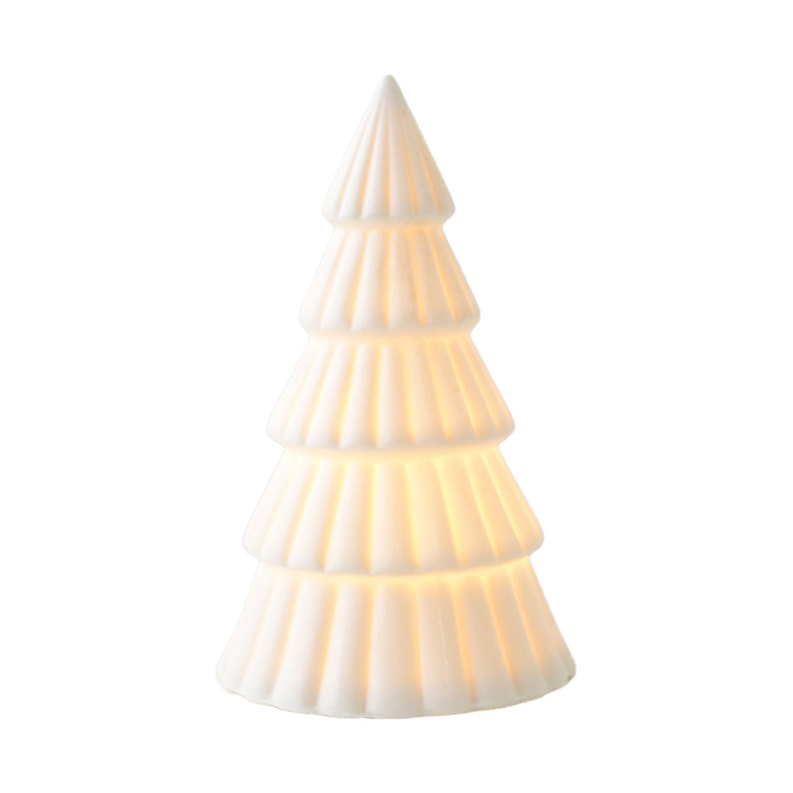 MOQIN Ceramic Christmas Village Houses with Light Christmas Tree White ...