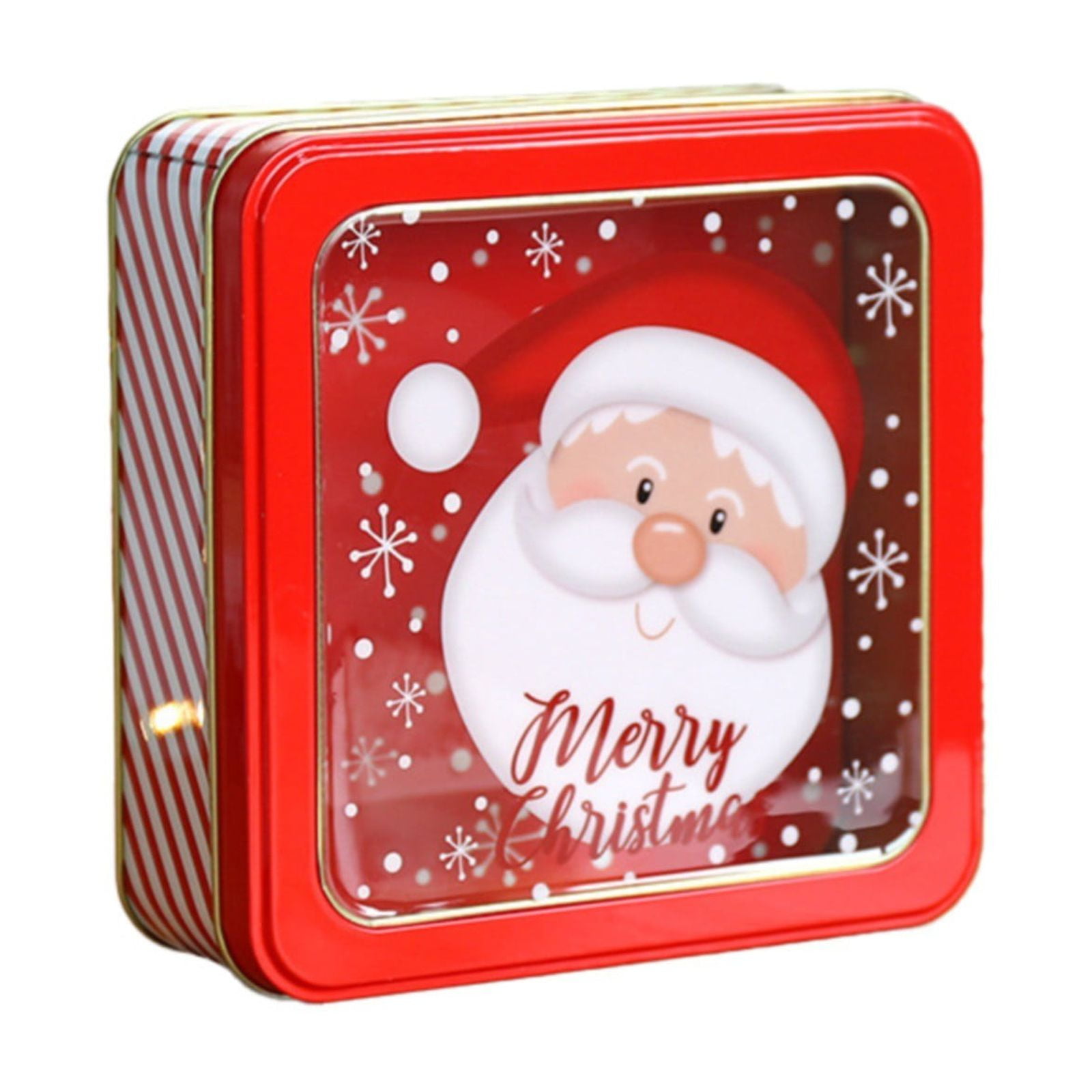 MOQIN Christmas Cookie Tins with Lids, Square Xmas Candy Tin Set Small ...
