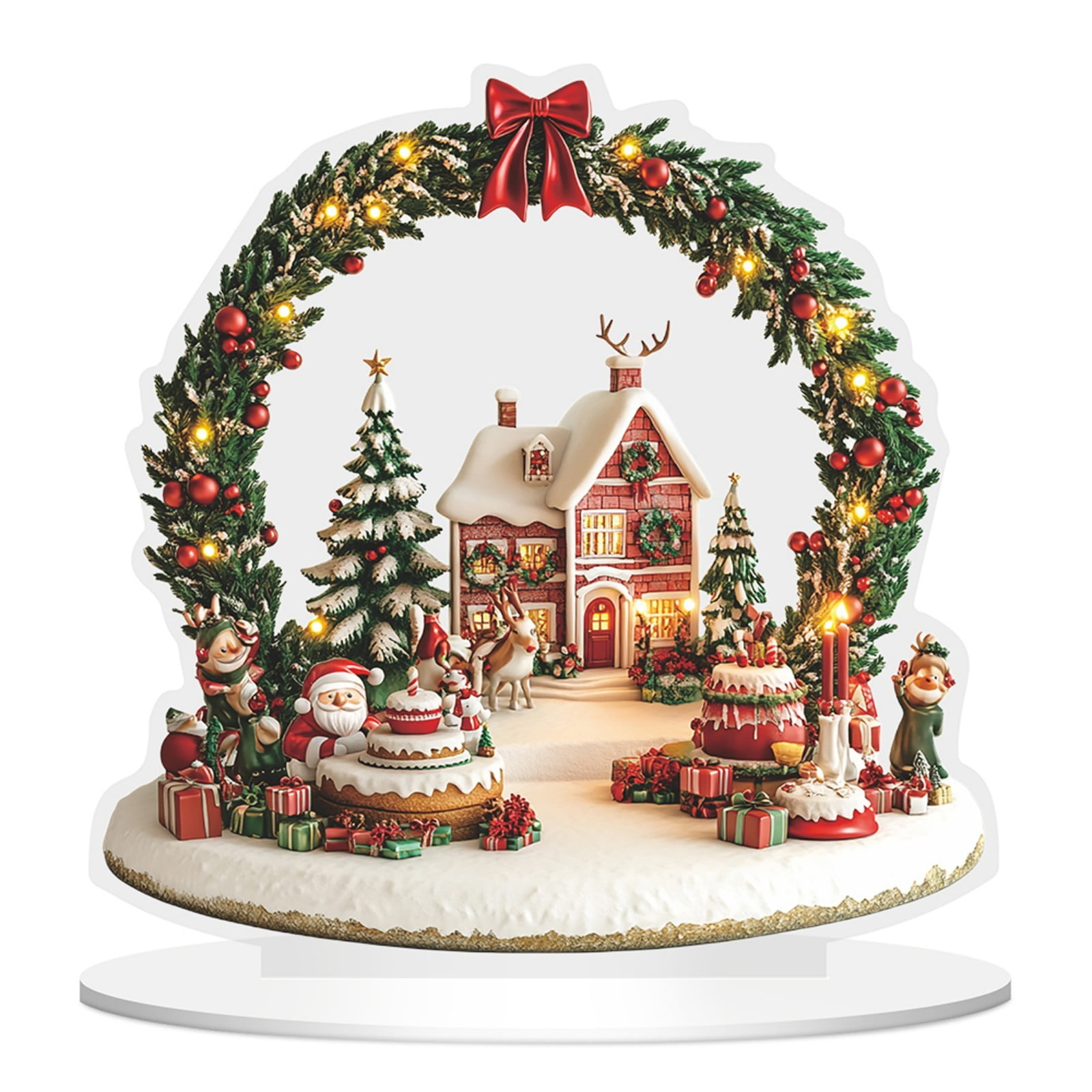 MOQIN Christmas Decorations Indoor Resin Gingerbread Houses Decor ...