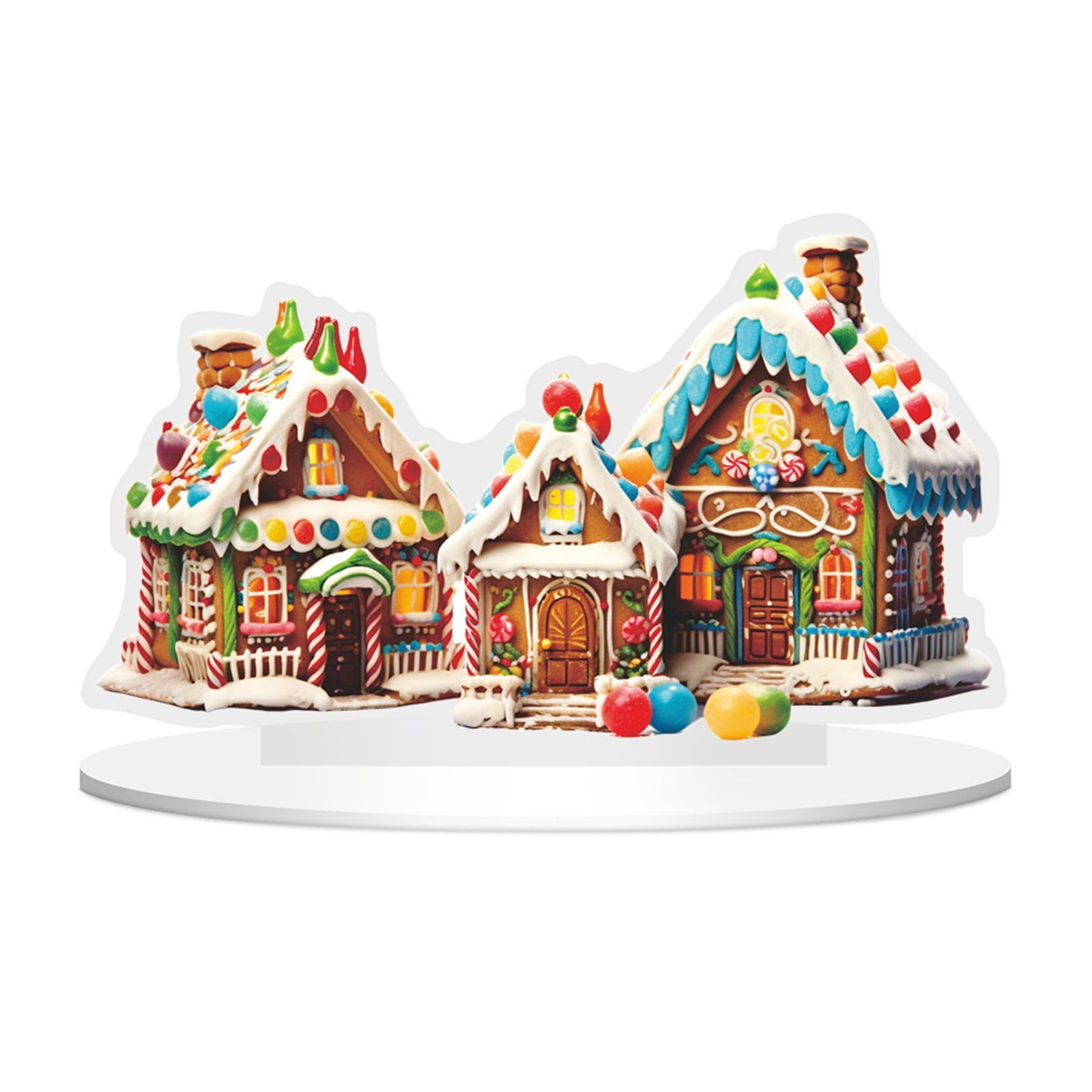 MOQIN Christmas Decorations Indoor Resin Gingerbread Houses Decor ...