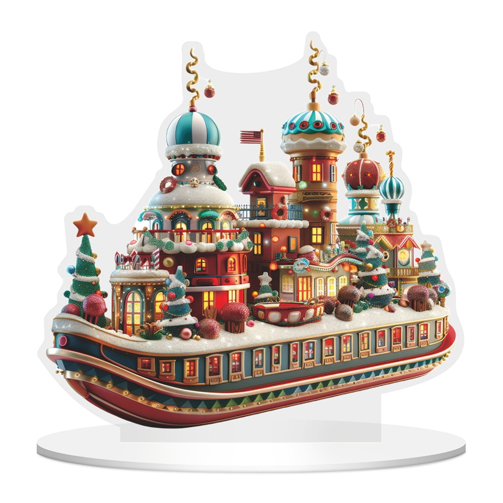 MOQIN Christmas Decorations Indoor Resin Gingerbread Houses Decor ...