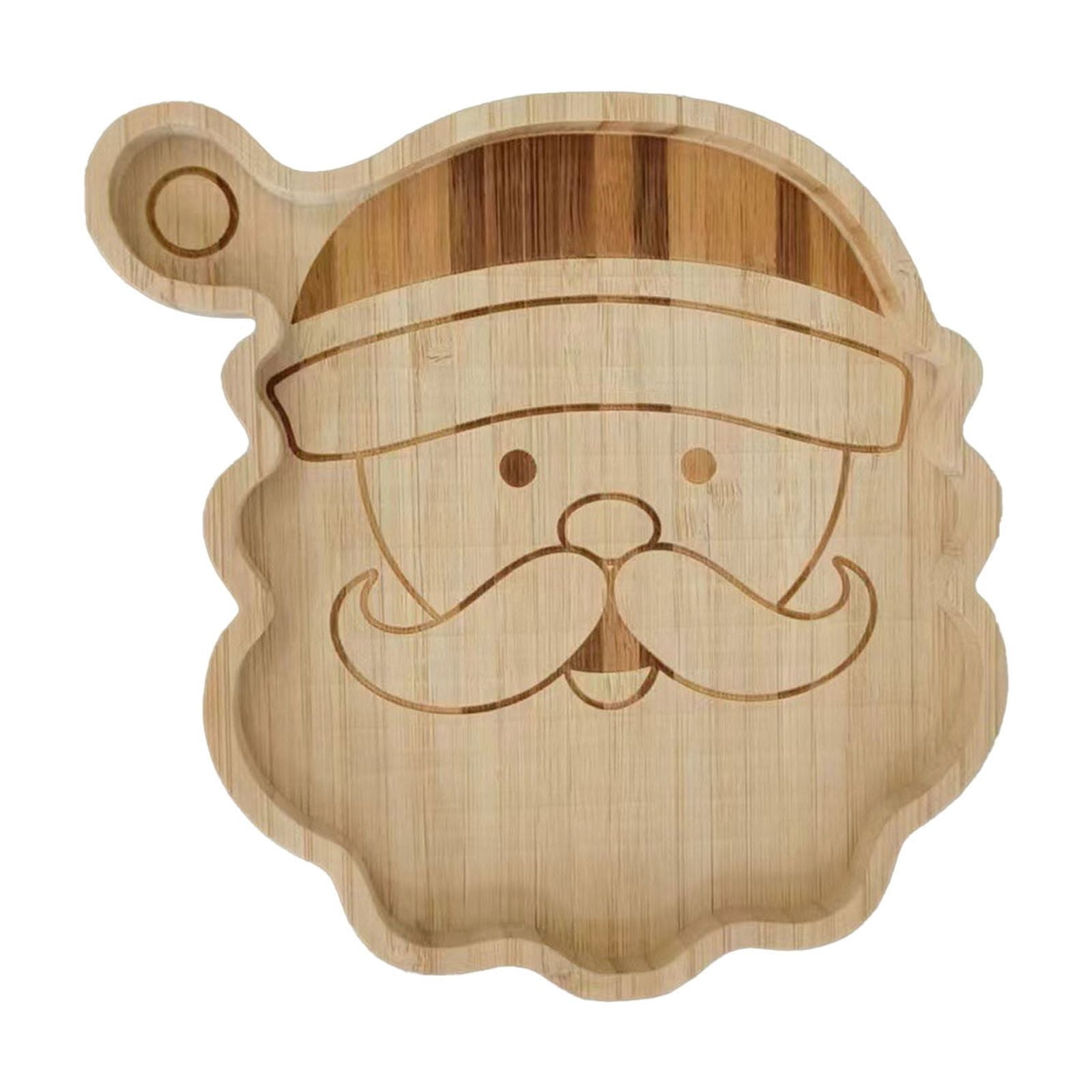 MOQIN Christmas Themed Wooden Serving Trays, Holiday Platters in Santa ...