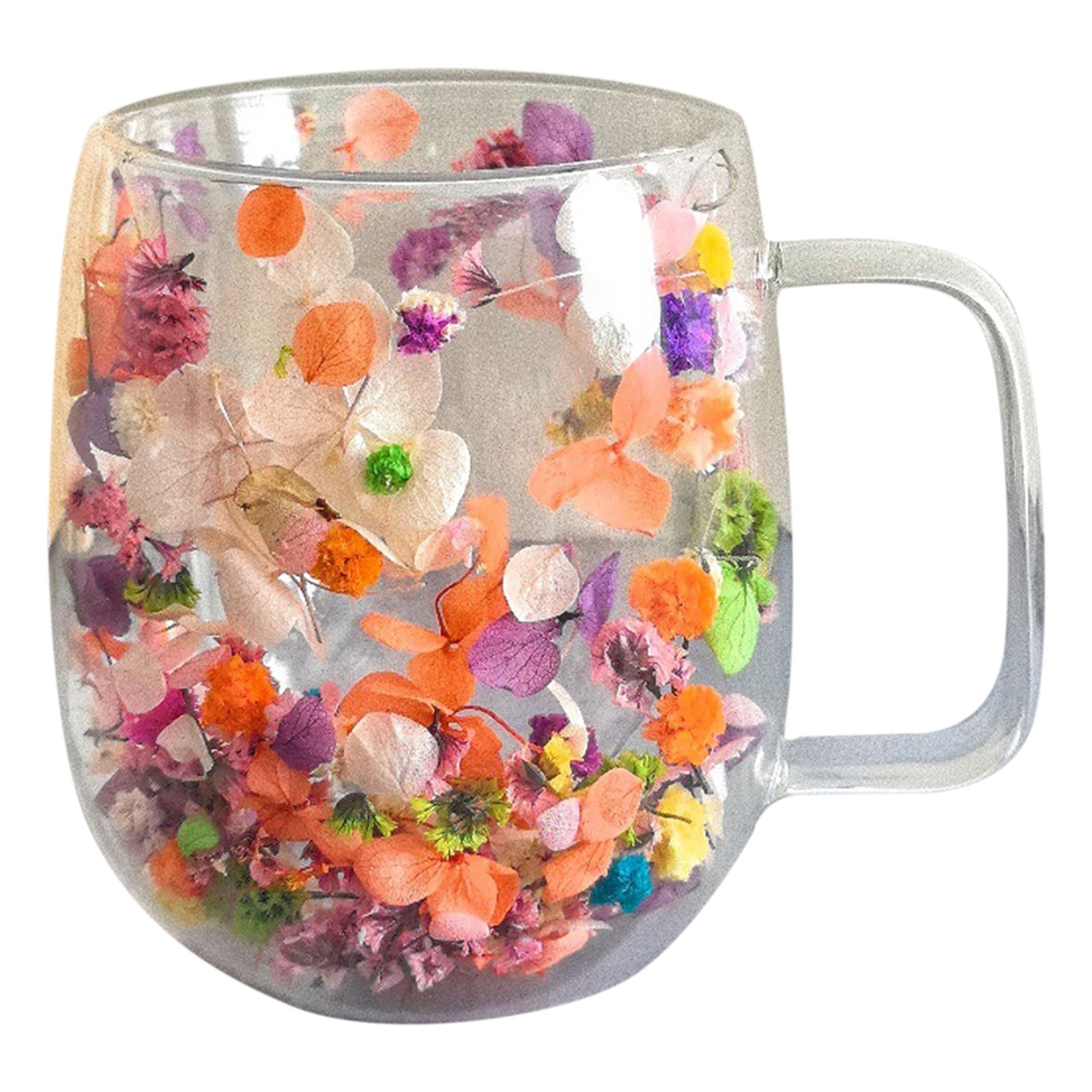 MOQIN Coffee Mugs, Aesthetic Dried Flowers Cups with Handles,Coffee ...