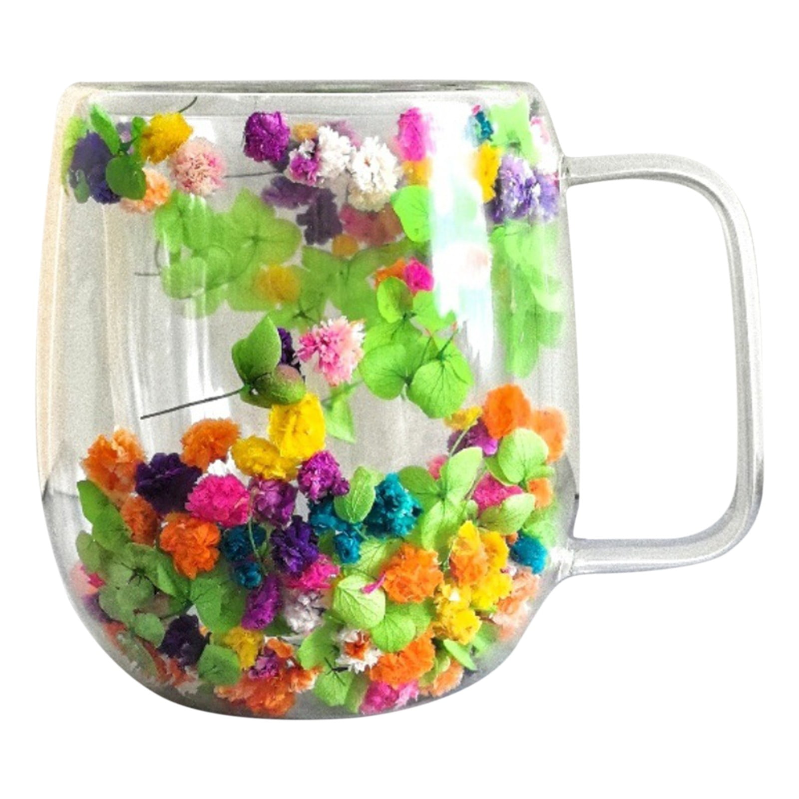 MOQIN Coffee Mugs, Aesthetic Dried Flowers Cups with Handles,Coffee ...