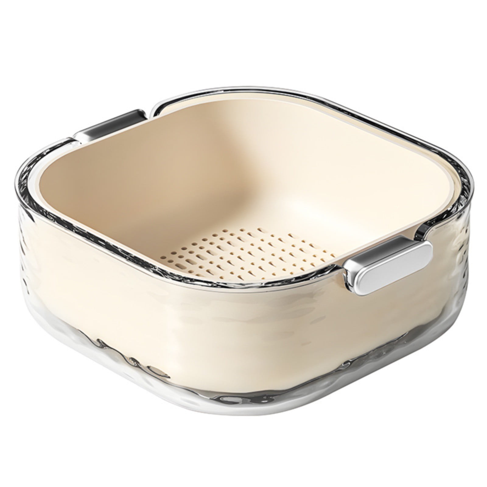 MOQIN Colander Bowl Set of 2, Nesting Large Capacity Plastic Food ...