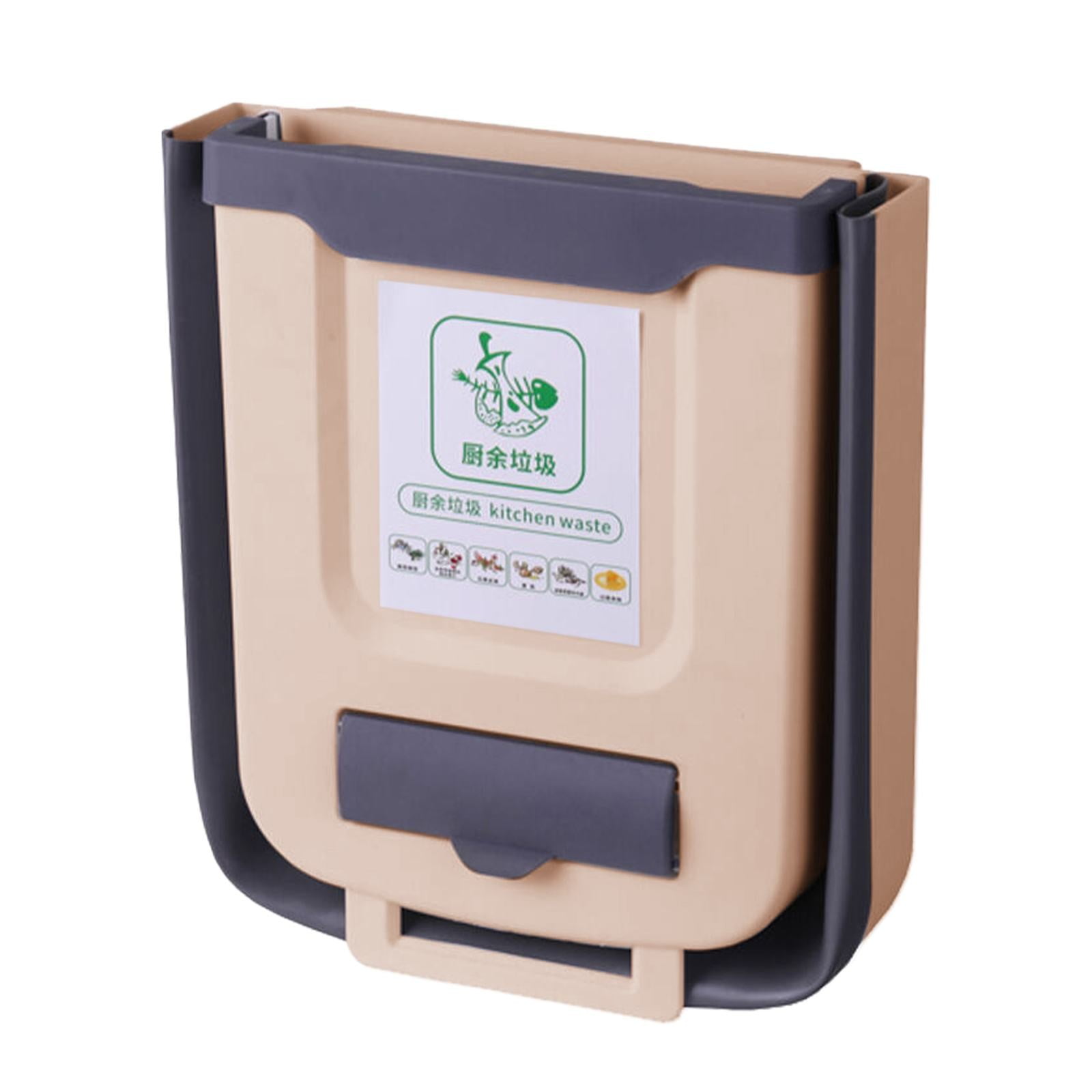 MOQIN Collapsible Hanging Trash Can for Kitchen Cabinet Door, Hanging ...