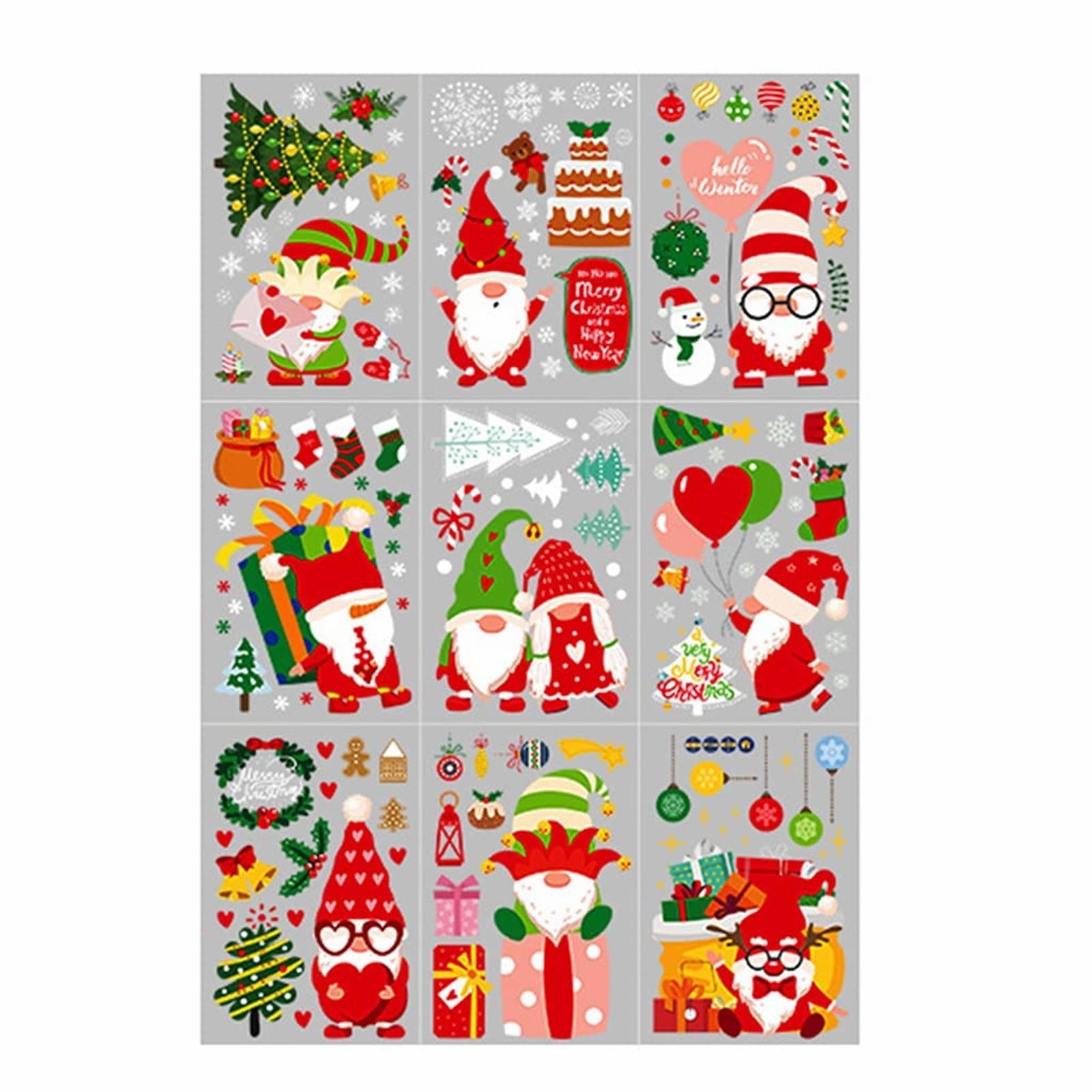 MOQIN DIY Christmas Windows Stickers Wreath Snowflakes Santa Claus Xmas ...
