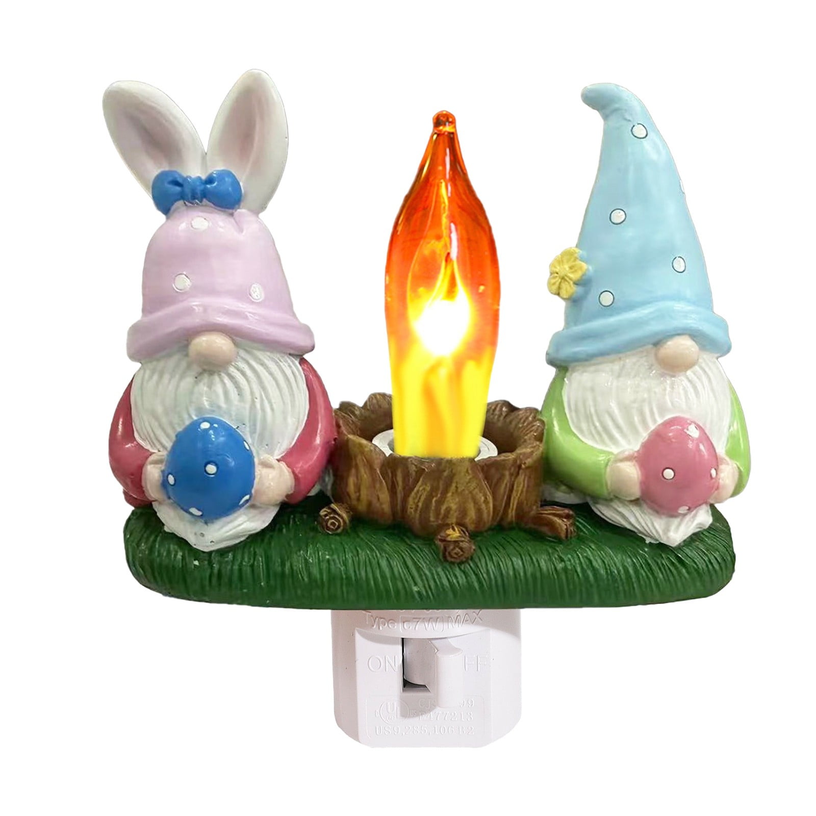 MOQIN Easter Bunny Bonfire Flashing Night Light, Plug in Wall Hanging ...