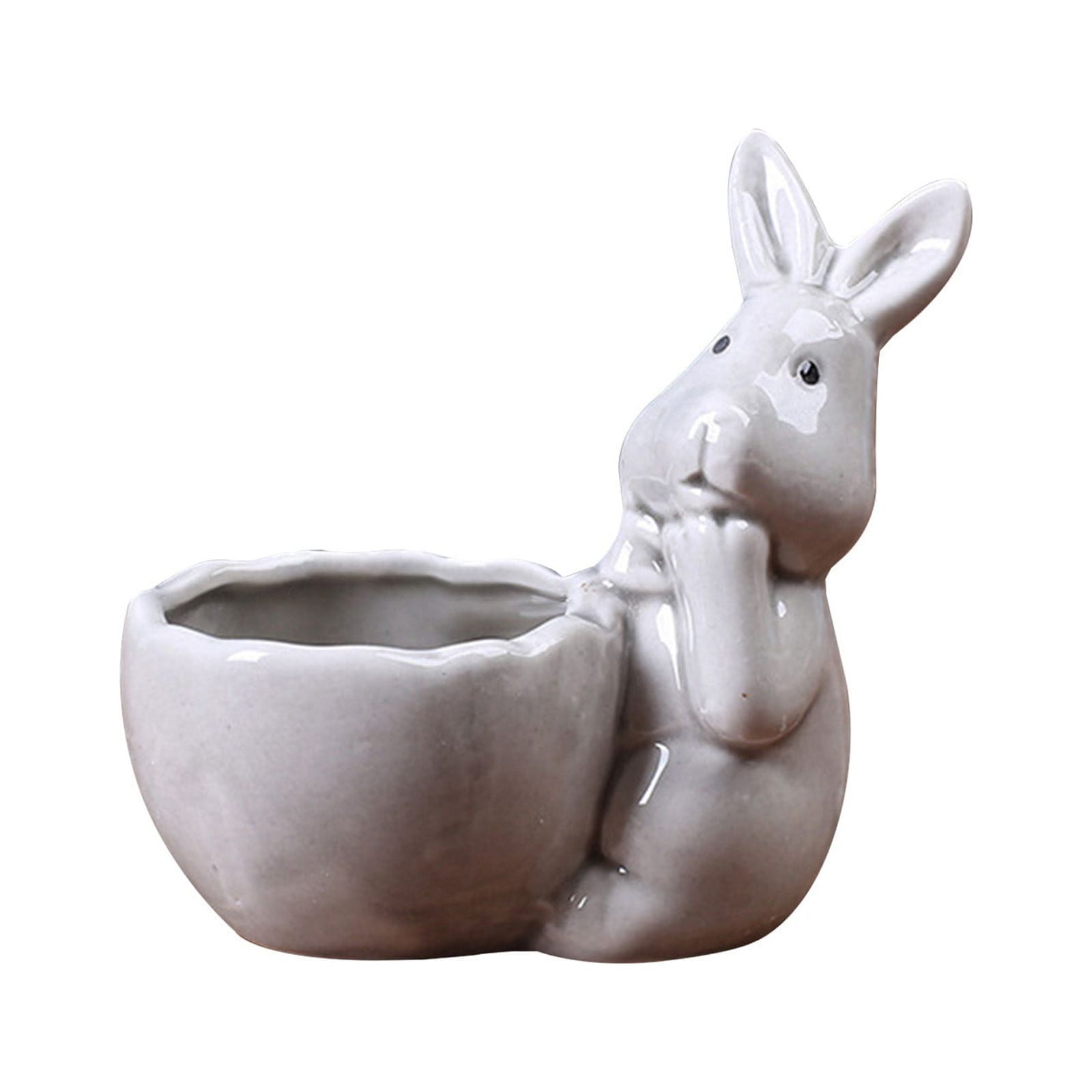 MOQIN Easter Rabbit Mini Ceramic Succulent Plant Pots Thumb Flower Pots ...