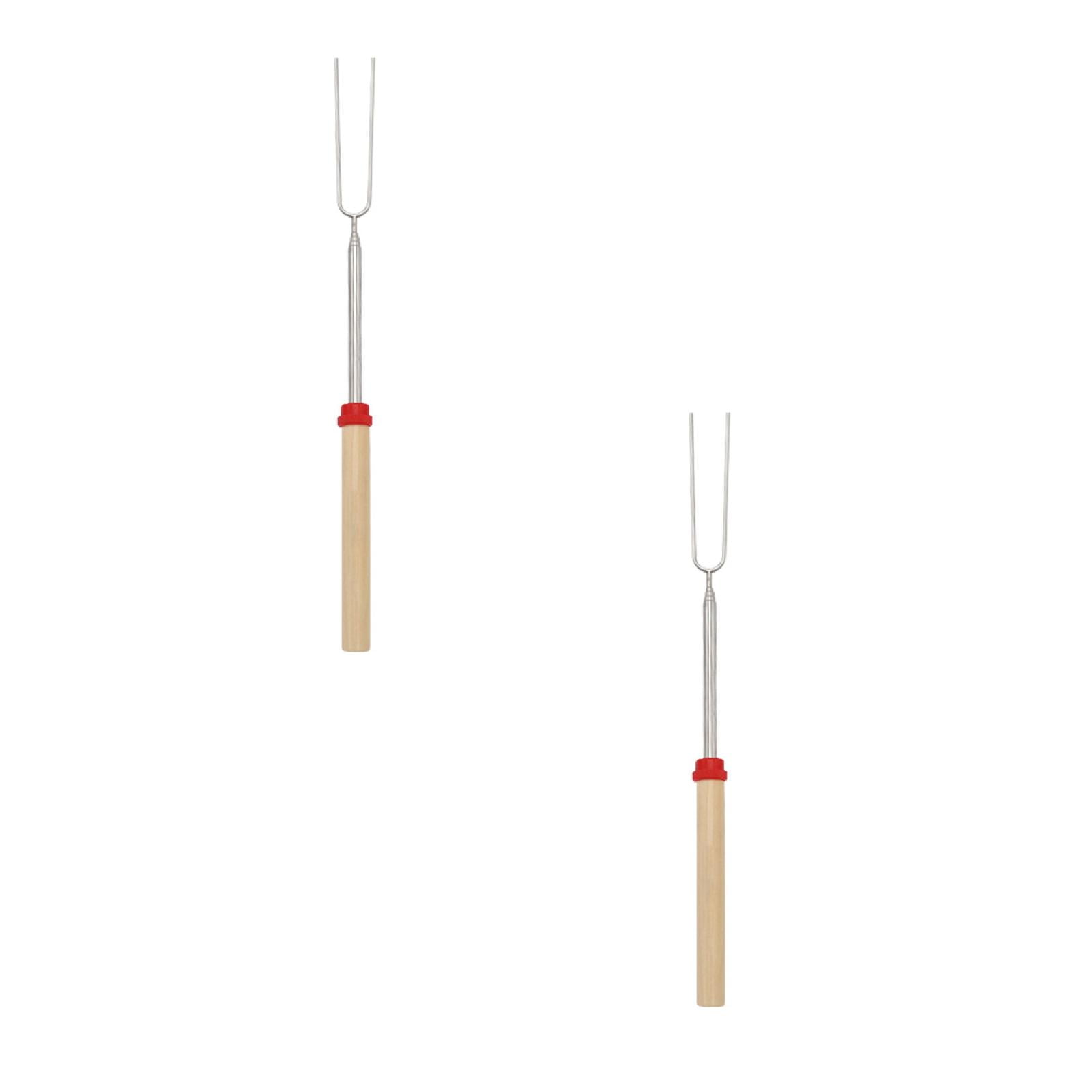 MOQIN Extendable Stainless Roasting Sticks, Long 32 Inch Smores Sticks ...