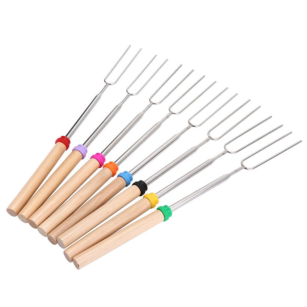 MOQIN Extendable Stainless Steel Roasting Sticks, Smores Sticks for ...