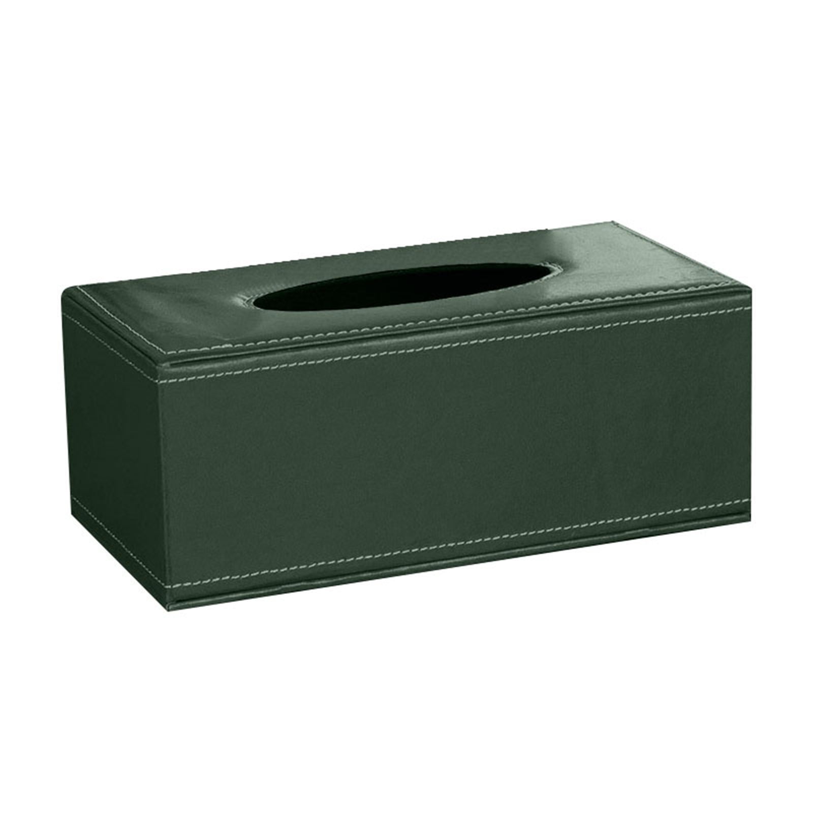 MOQIN Fashion PU Leather Tissue Box Holder Black with lid, Rectangular ...
