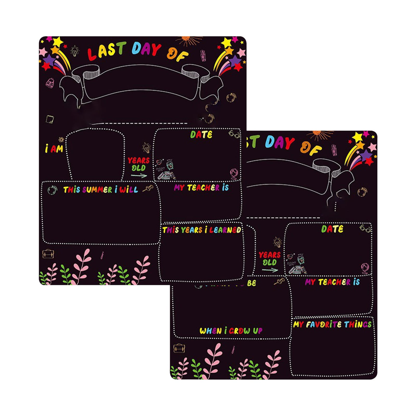 MOQIN First Day and Last Day of School Chalkboard Sign, Reusable Wooden ...