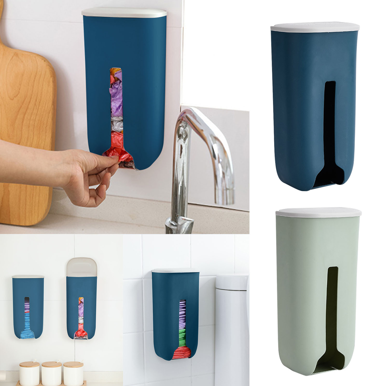 MOQIN Garbage Bag Storage Box Seamless Wall Mounted Plastic Garbage Bag ...