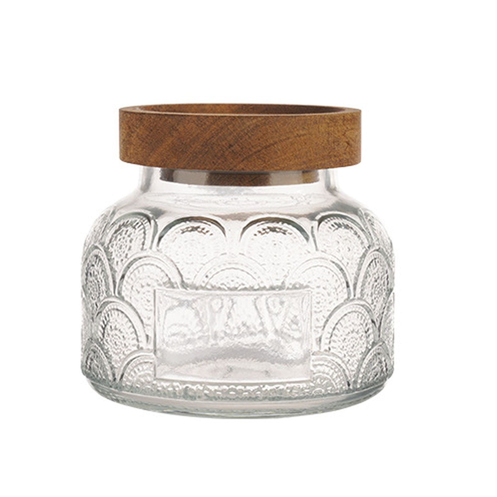 MOQIN Glass Coffee Nuts Canister Vintage Glass Storage Jars with Wooden ...