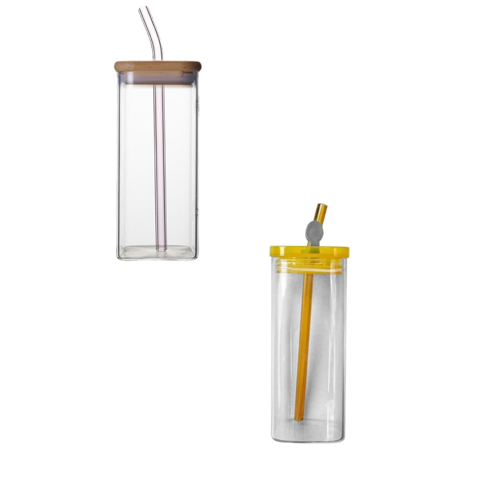 MOQIN Glass Cups with Lids and Straws, 20oz Wide Mouth Drinking Jars ...