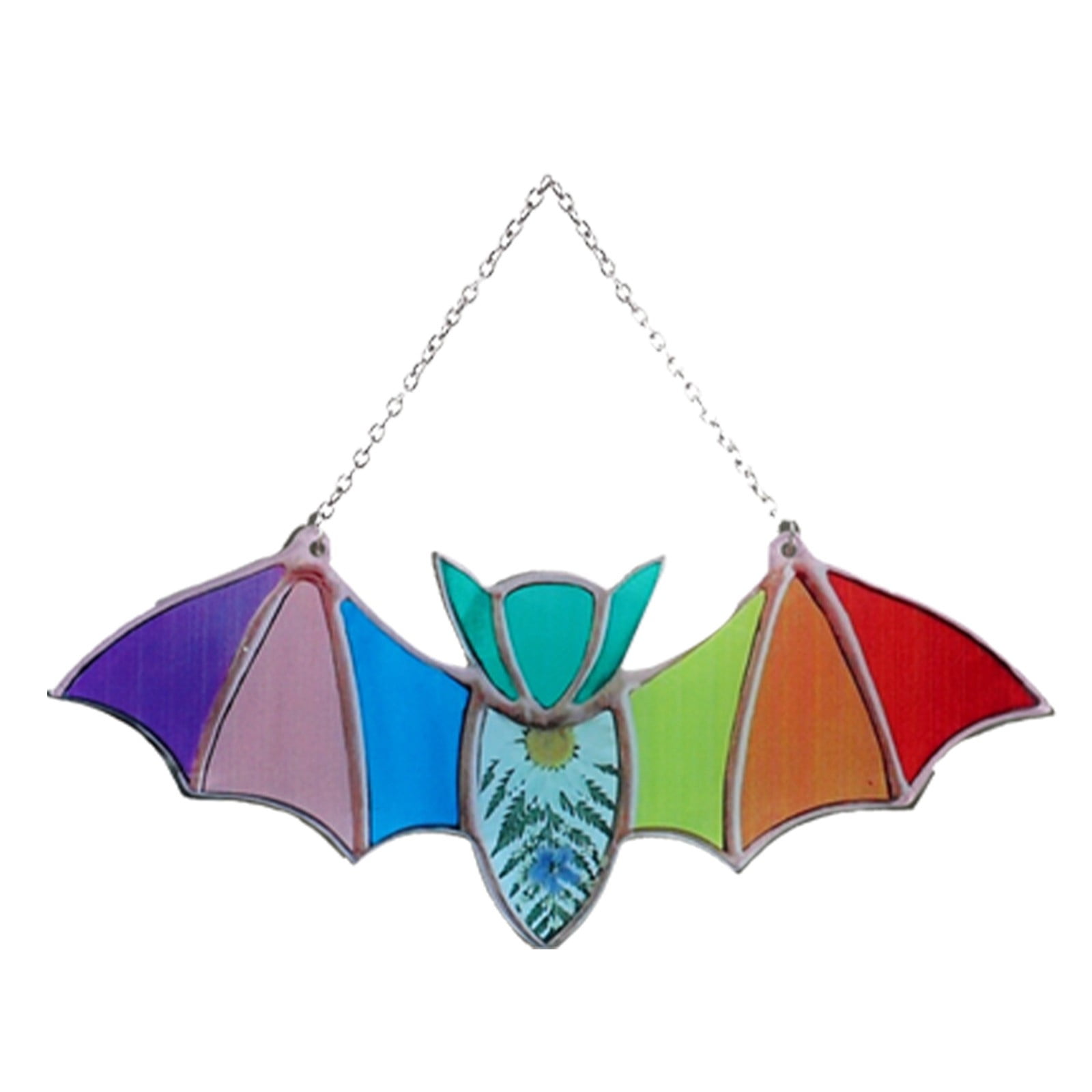 MOQIN Halloween Bat Stained Glass Window Hangings Stained Glass bat ...