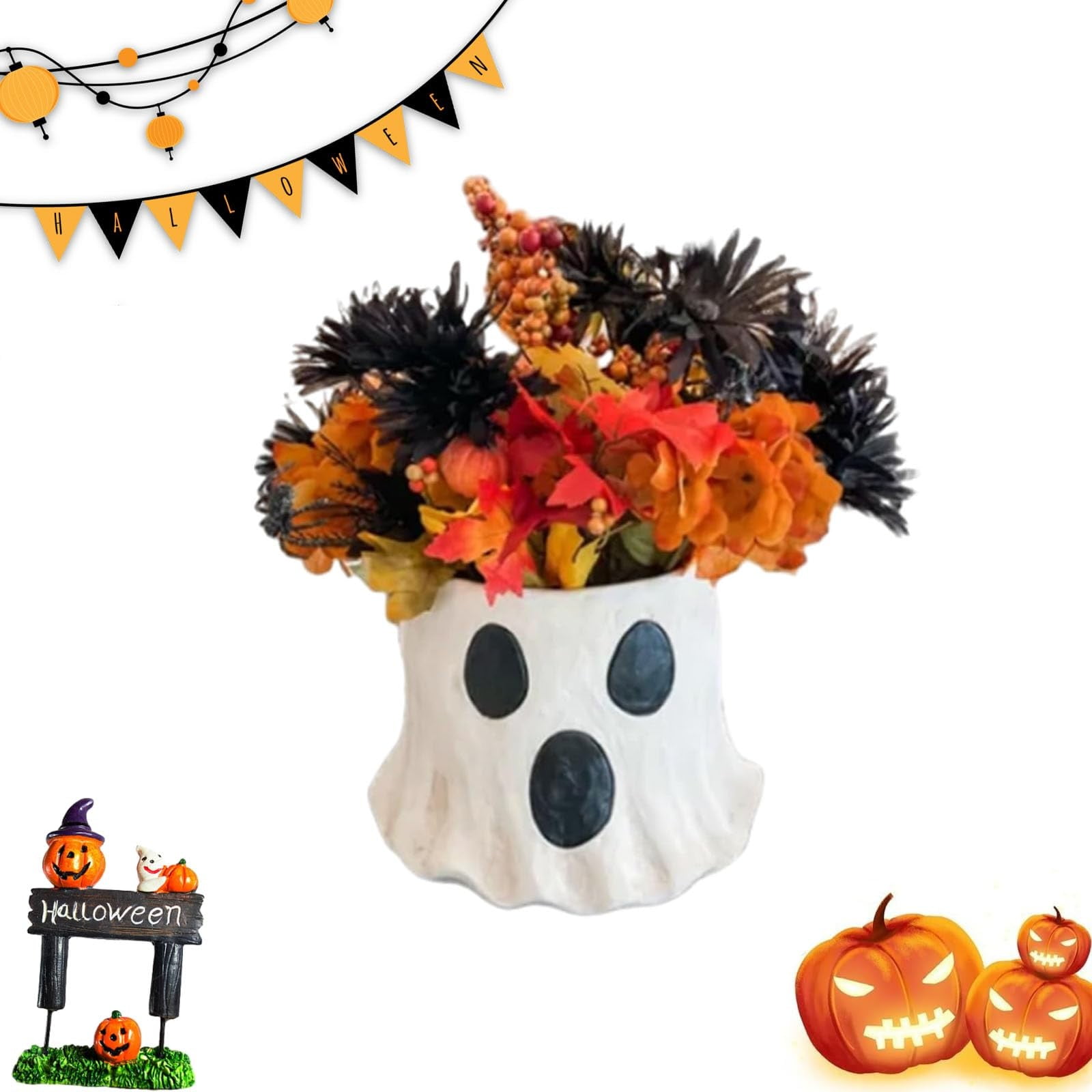 MOQIN Halloween Treat Buckets, Halloween Decoration, Cutest Spooky ...