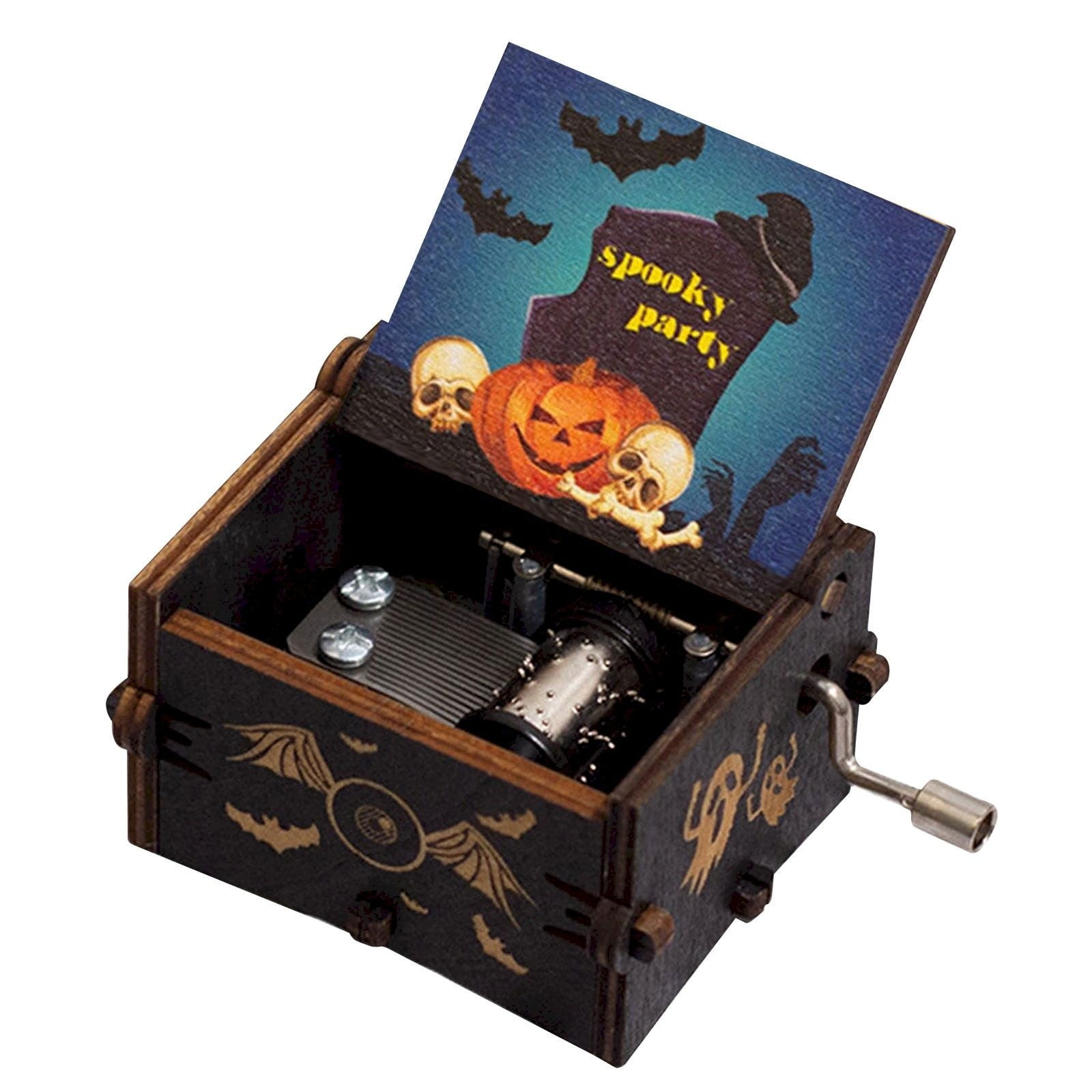 MOQIN Hand Crank Halloween Music Box with Rotating Ghost Figures ...