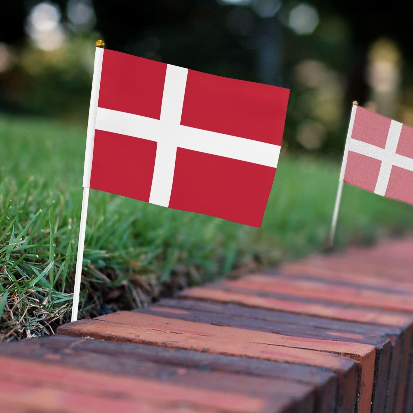 MOQIN Hand Held Denmark Flag Danish Flag Stick Flag Mini Flag 10 Pack ...