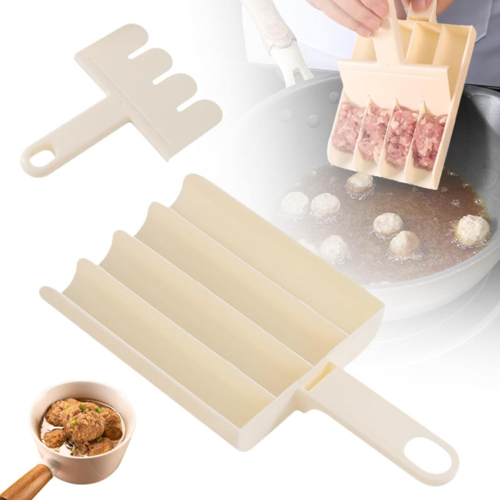MOQIN Kitchen Meatball Maker, 4 Tube Meatball Maker Spoon with Cutting ...