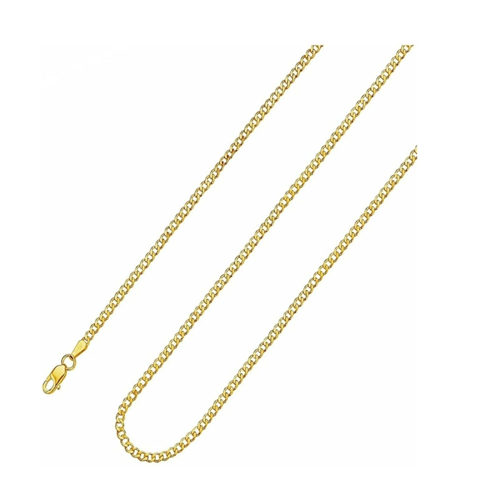 MOQIN Mens Sturdy Cuban Chain Necklace,18K Gold Over Sterling Silver ...
