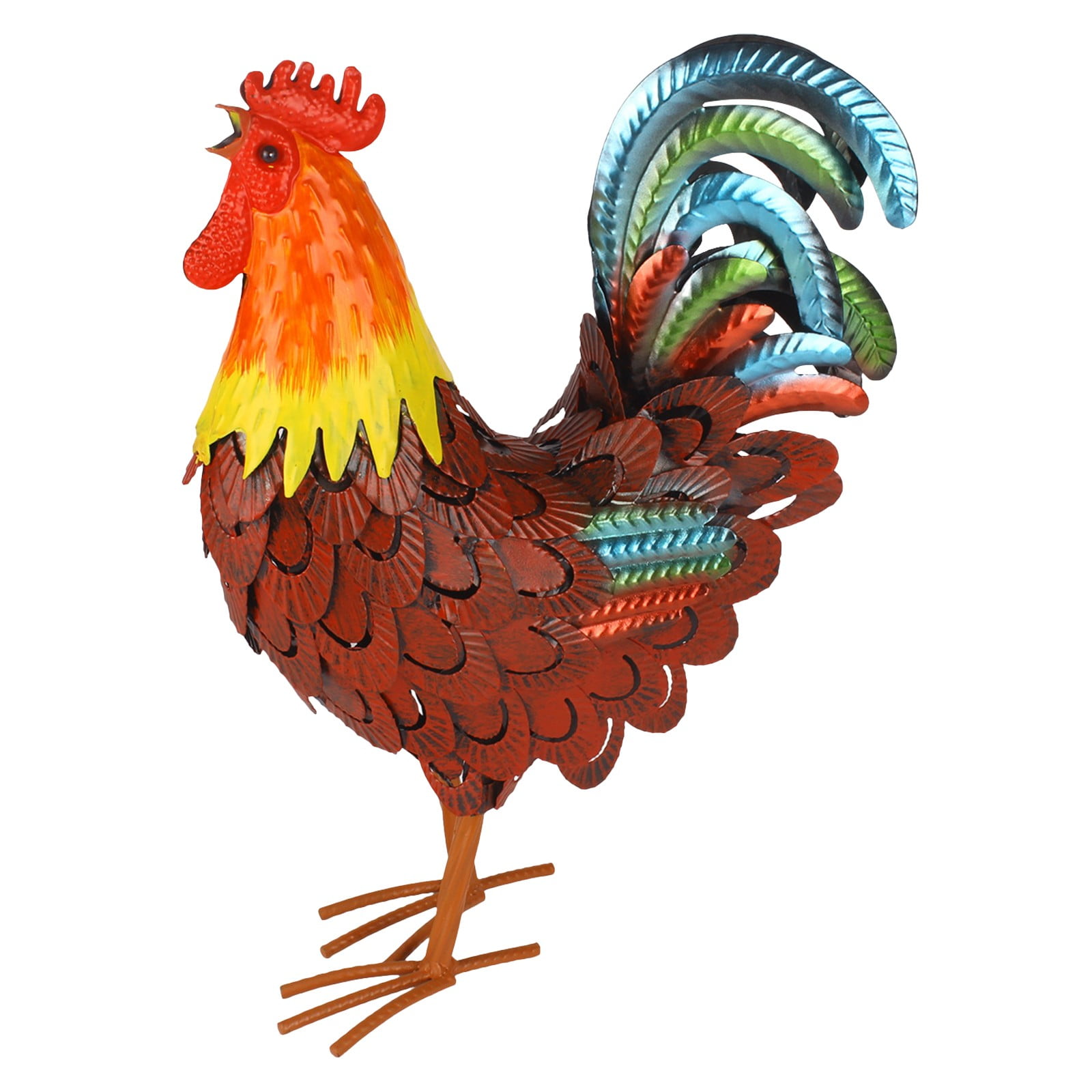 MOQIN Metal Rooster Decor,Yard Chicken Decorations,Outdoor Garden ...