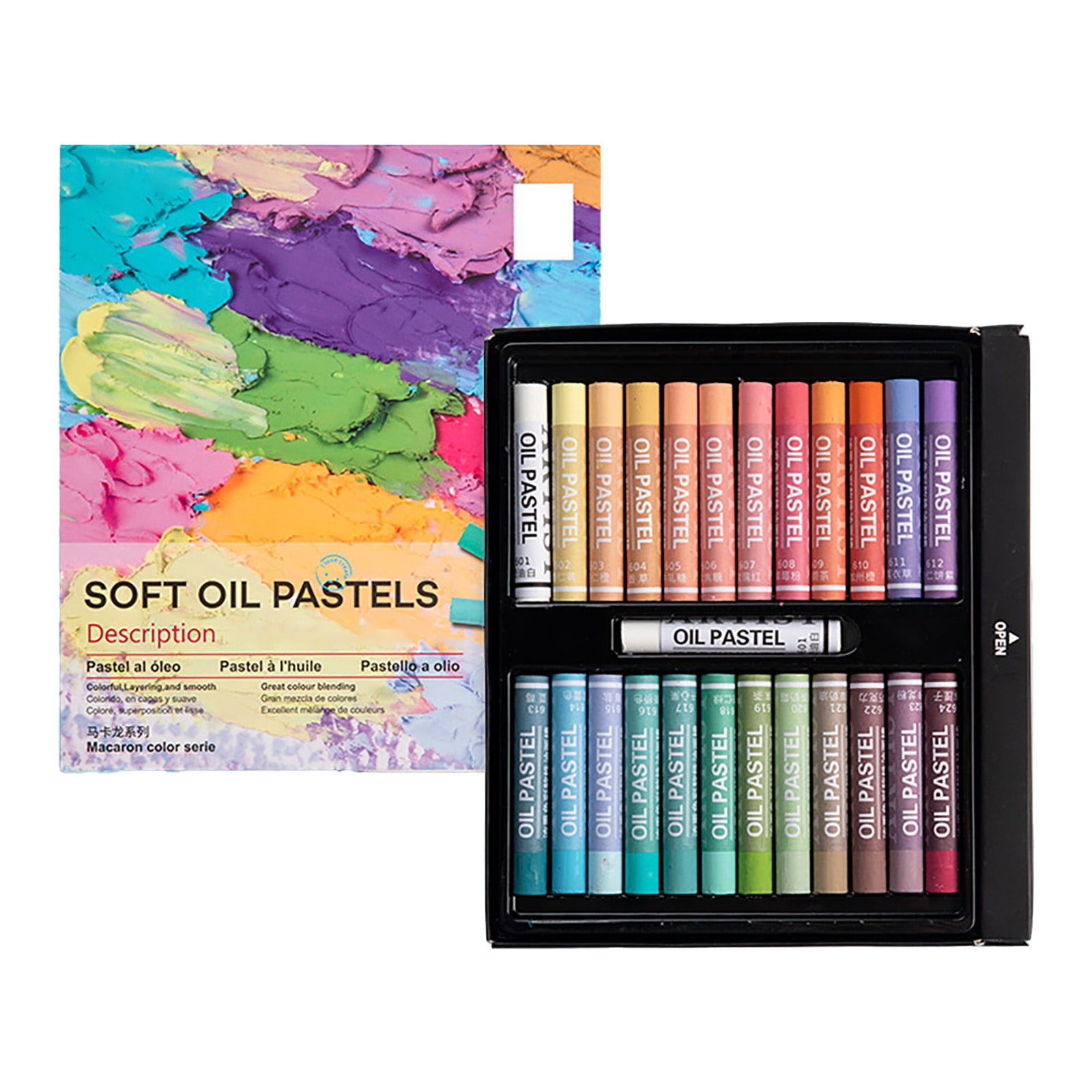 MOQIN Oil Pastels, 24 Vibrant Colors Soft Oil Pastel Set, for Kids and ...