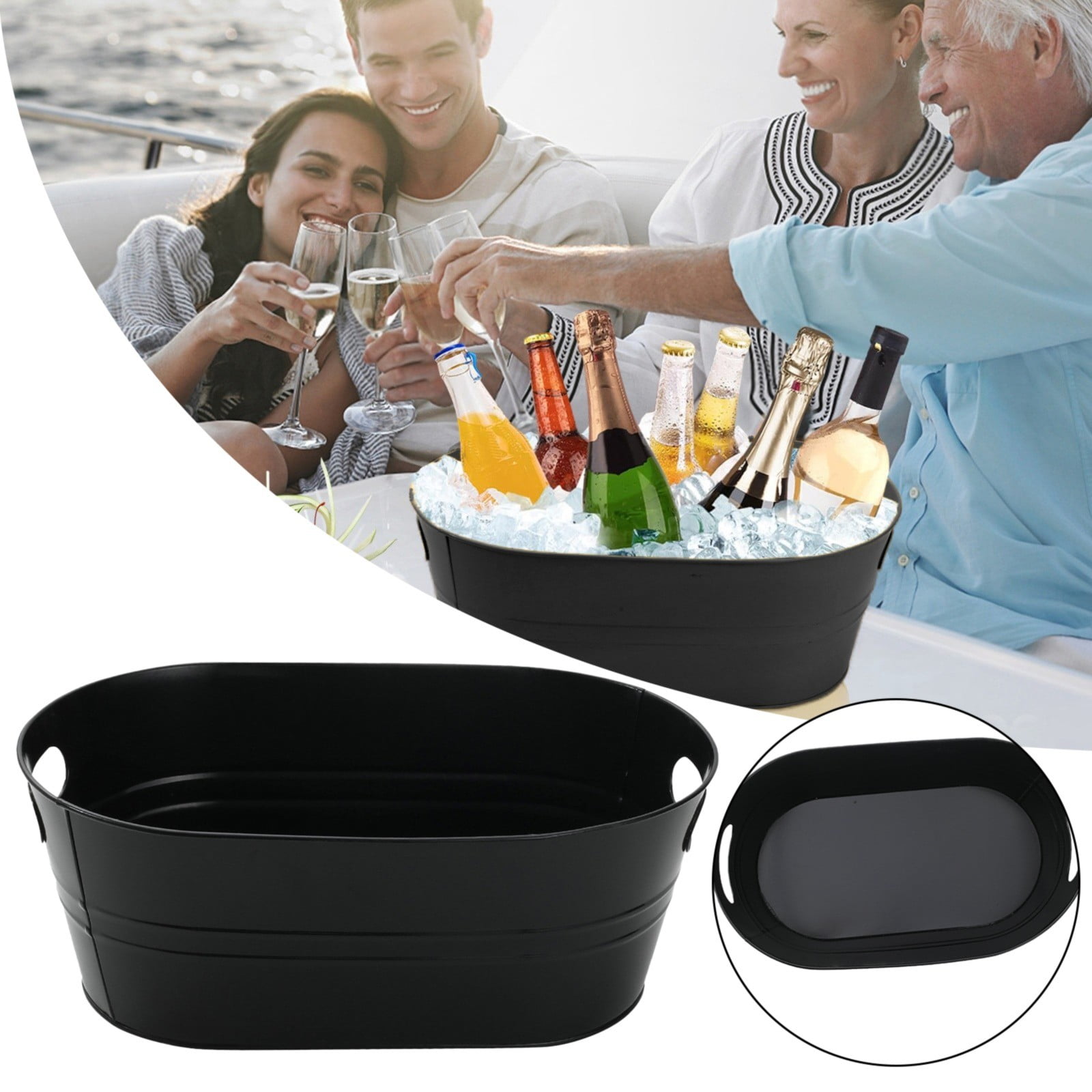 MOQIN Outdoors Beverage Tubs, Metal Ice Buckets for Cocktail Bar 4 ...